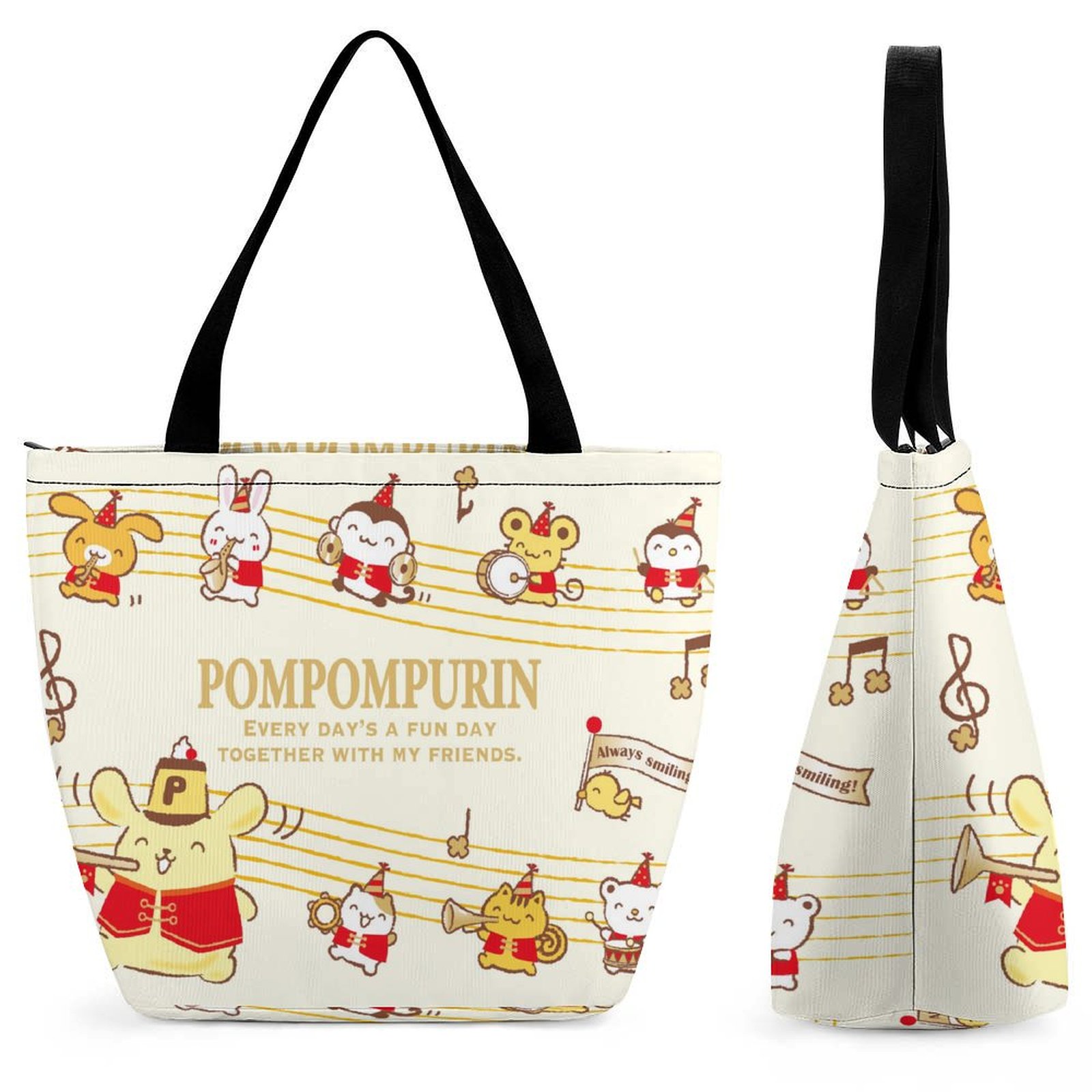POMPOMPURIN Handbag Anime Zipper Shopping Bag POMPOMPURIN Merch ...