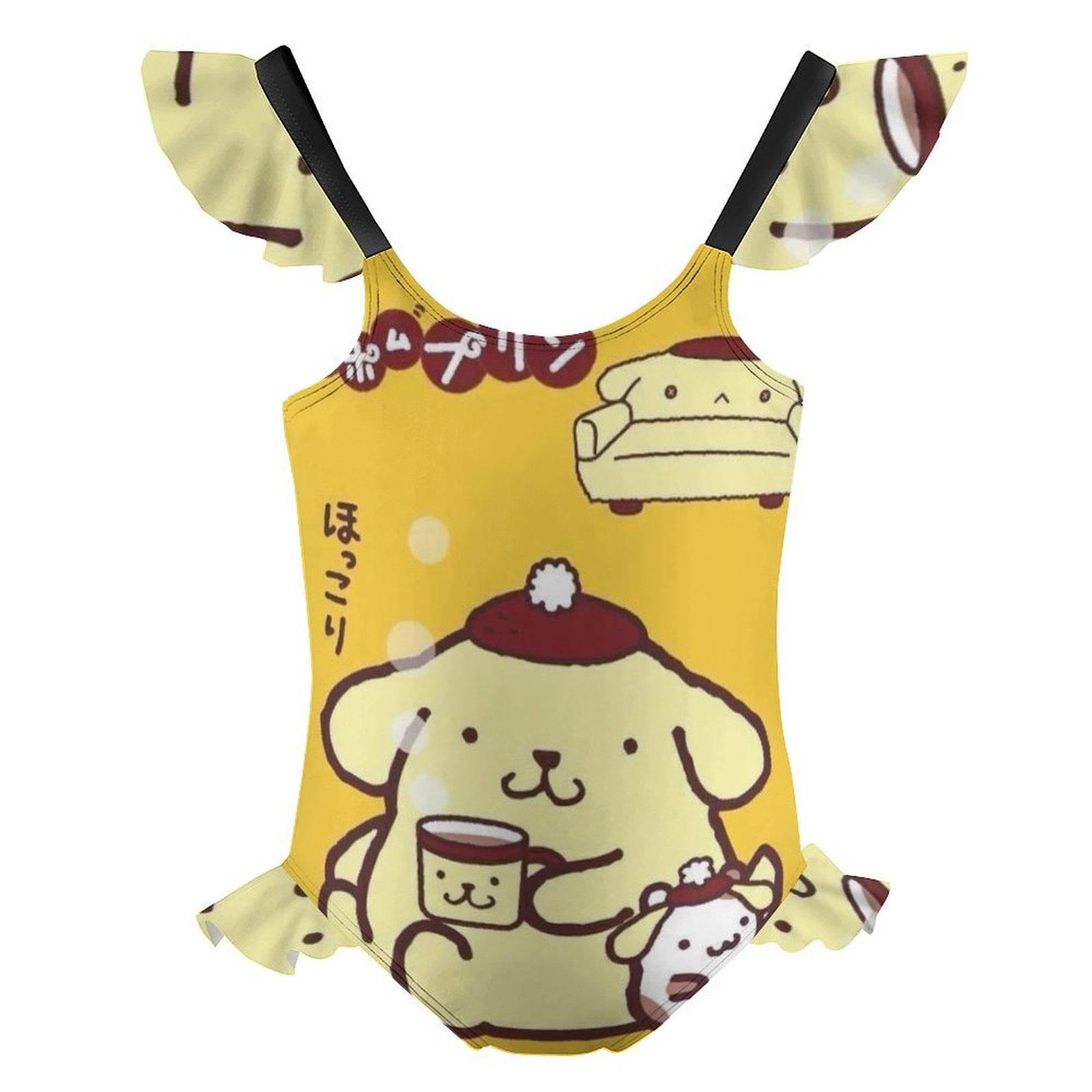 POMPOMPURIN Swimsuit Anime Cute for Girls Gift 8-10Y（130cm） POMPOMPURIN ...