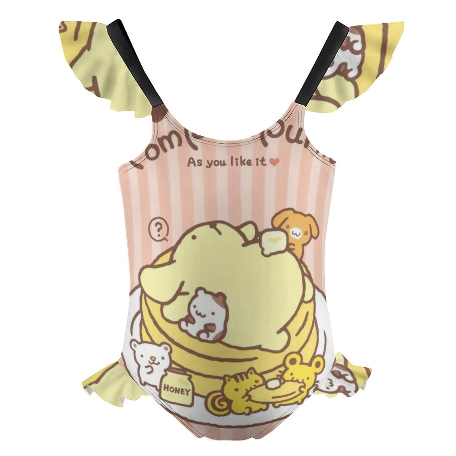 POMPOMPURIN Swimsuit Anime Cute for Girls Gift 8-10Y（130cm） POMPOMPURIN ...