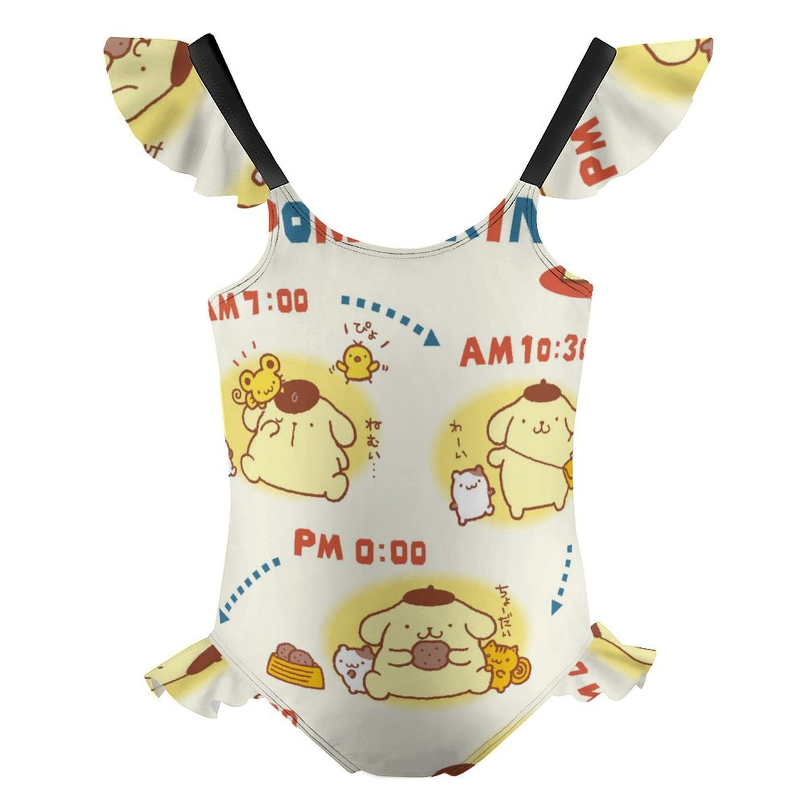POMPOMPURIN Swimsuit Anime Cute for Girls Gift 8-10Y（130cm） POMPOMPURIN ...