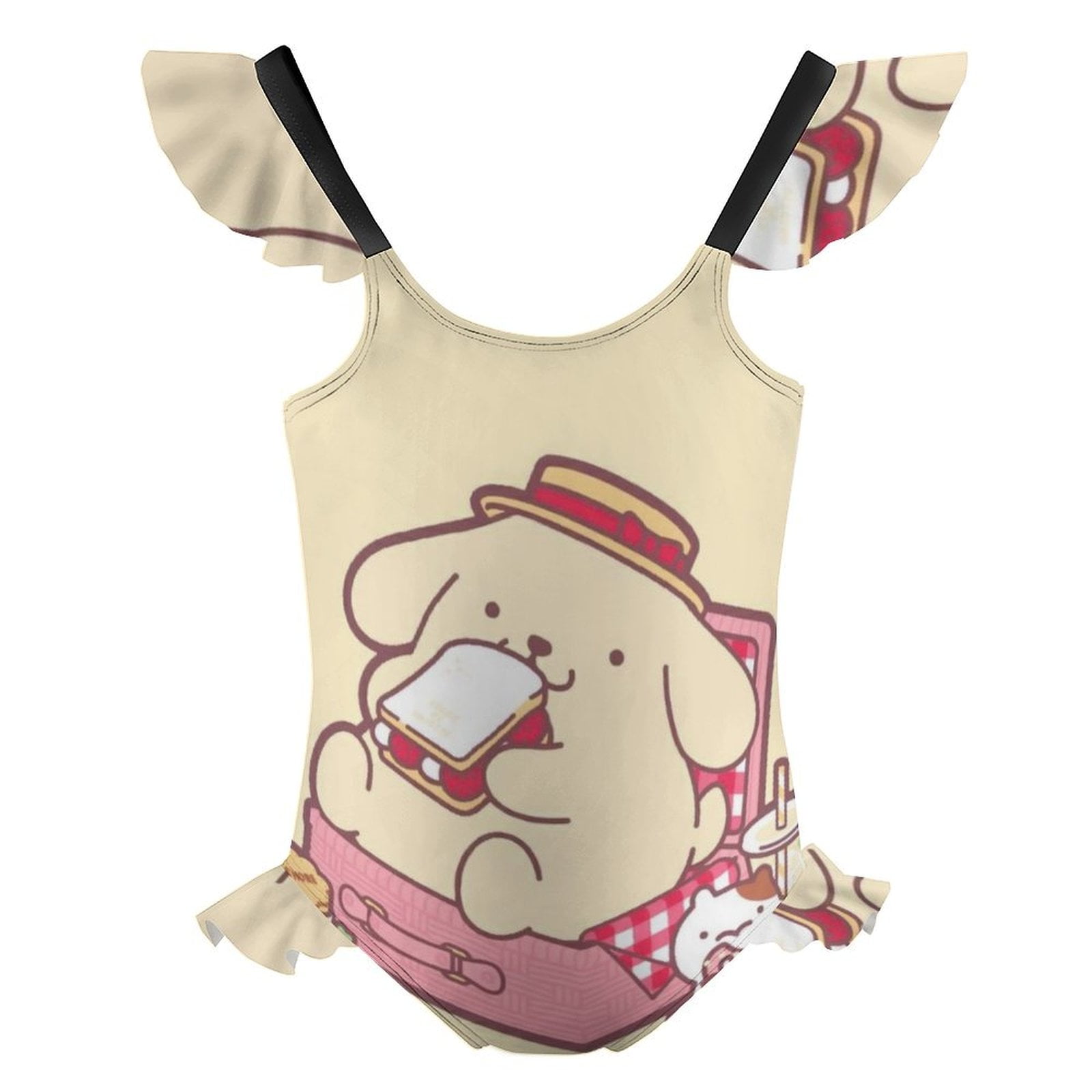 POMPOMPURIN Swimsuit Anime Cute for Girls Gift 9-11Y（140cm） POMPOMPURIN ...