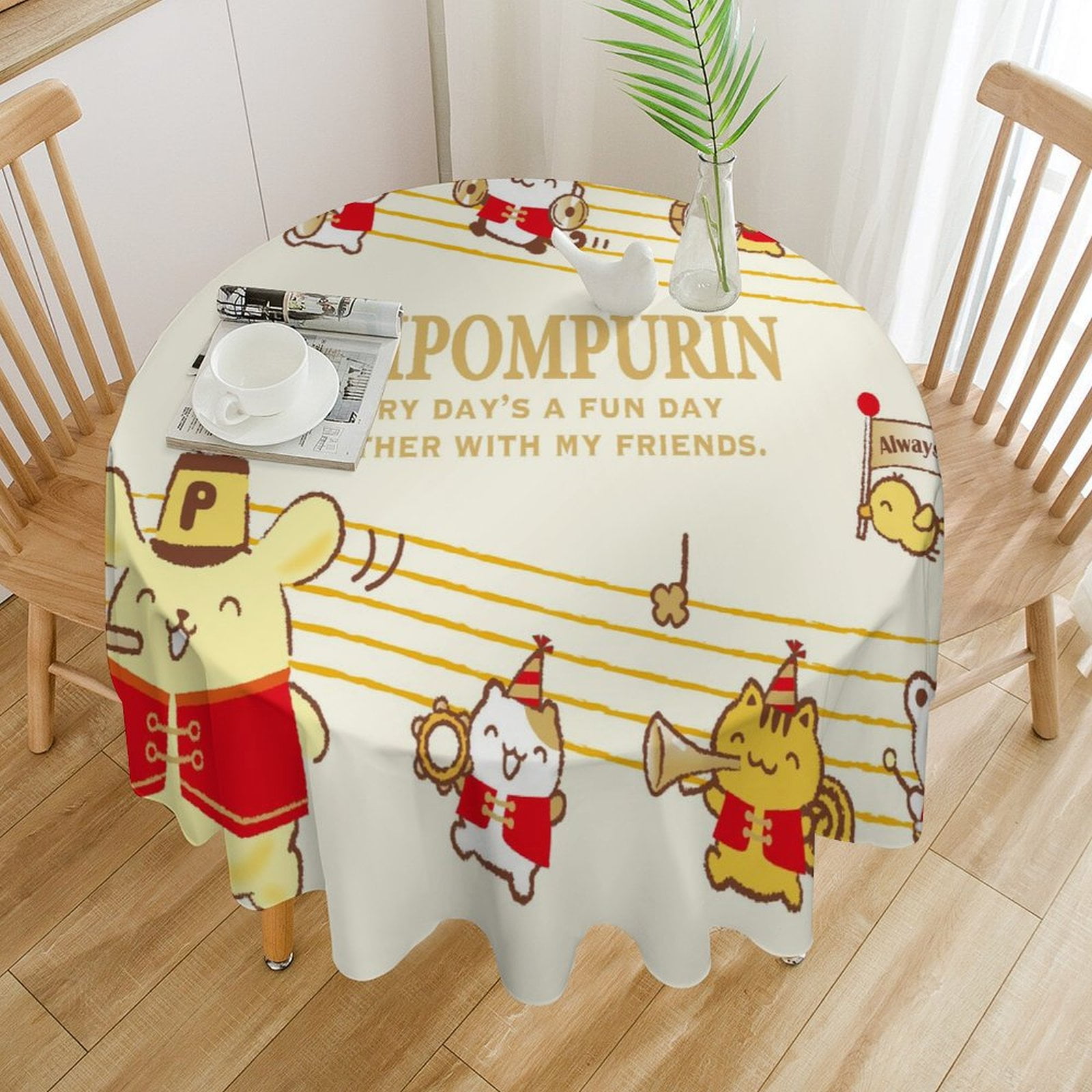 POMPOMPURIN Tablecloth Anime for Dining Table Picnic Gift 70x70in ...
