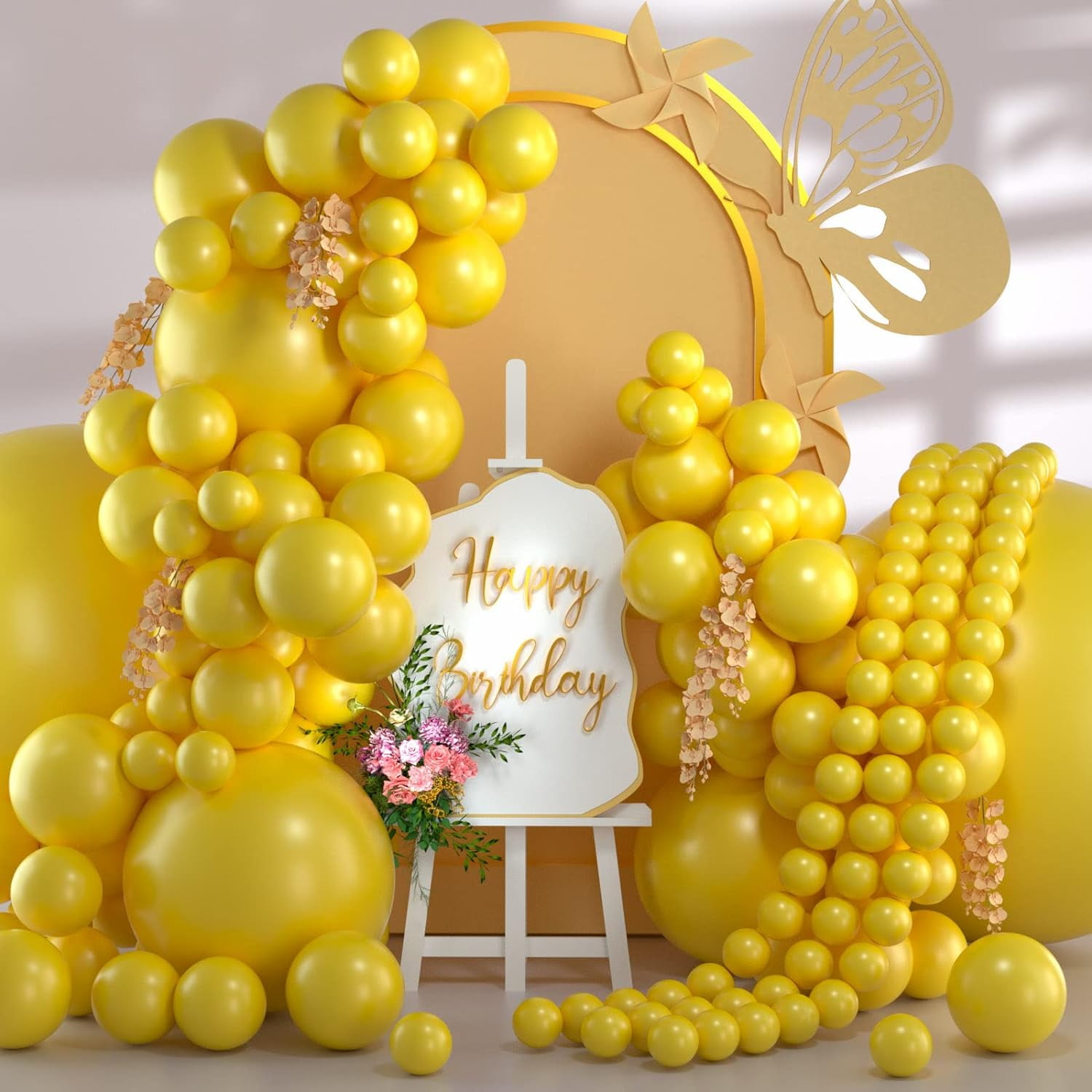 Ponamfo Adult Garland Yellow Balloons Kit, Latex, 110 Count, Bee Baby ...