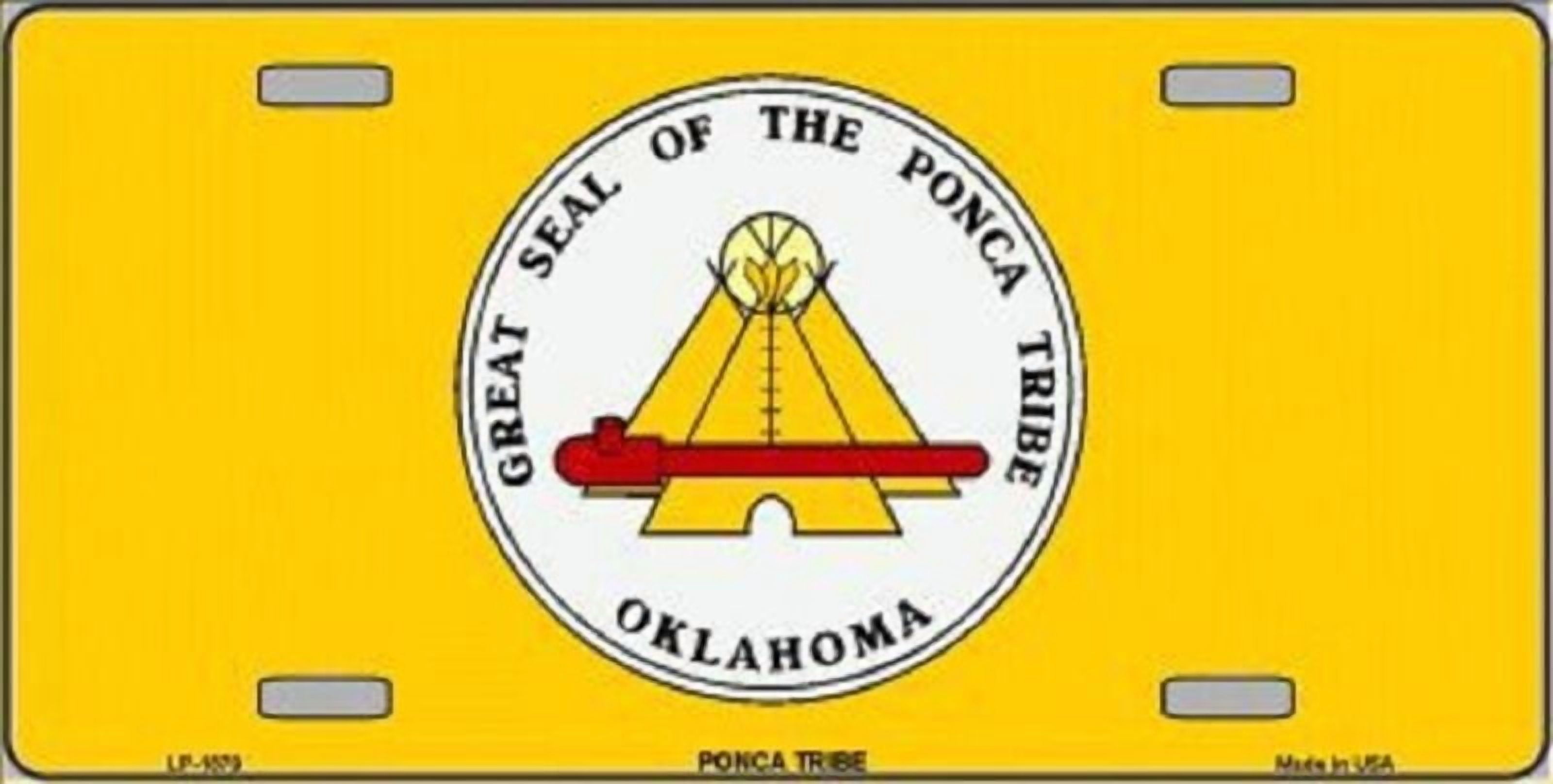PONCA TRIBE FLAG METAL NOVELTY LICENSE PLATE TAG - Aluminum ( 12 inch x ...