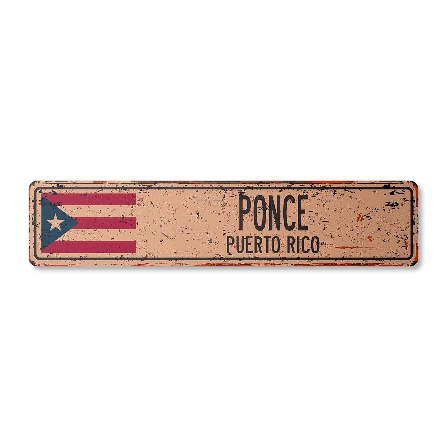 PONCE PUERTO RICO Vintage Plastic Street Sign Puerto Rican American ...