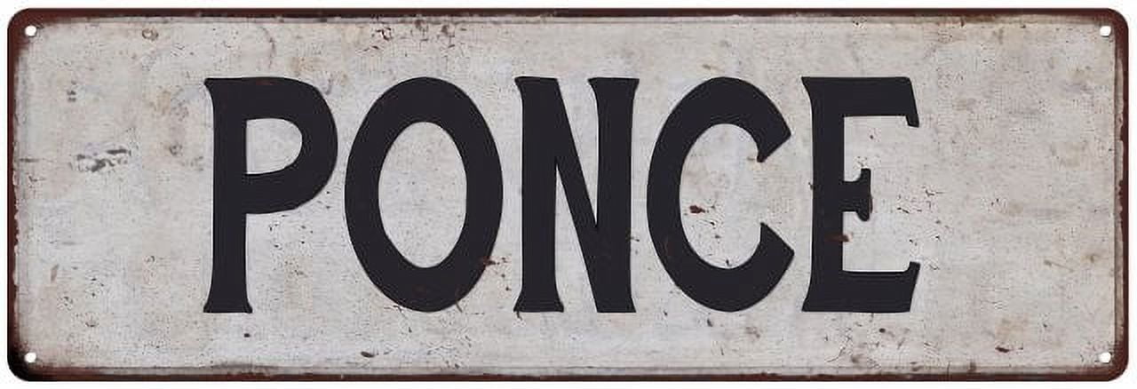 PONCE Vintage Look Rustic Chic Metal Sign 8x24 108240036347 - Walmart.com