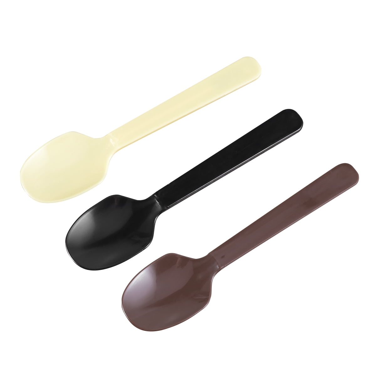 PONDER 100 Pcs Disposable Mini Plastic Spoons Cake Spoons Three Colors ...