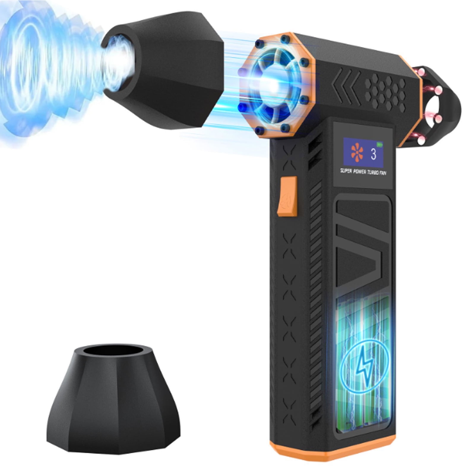 PONGUI Electric Compressed Air Duster with Battery Charger, 4000mAh, 90000RPM, for Computer ...