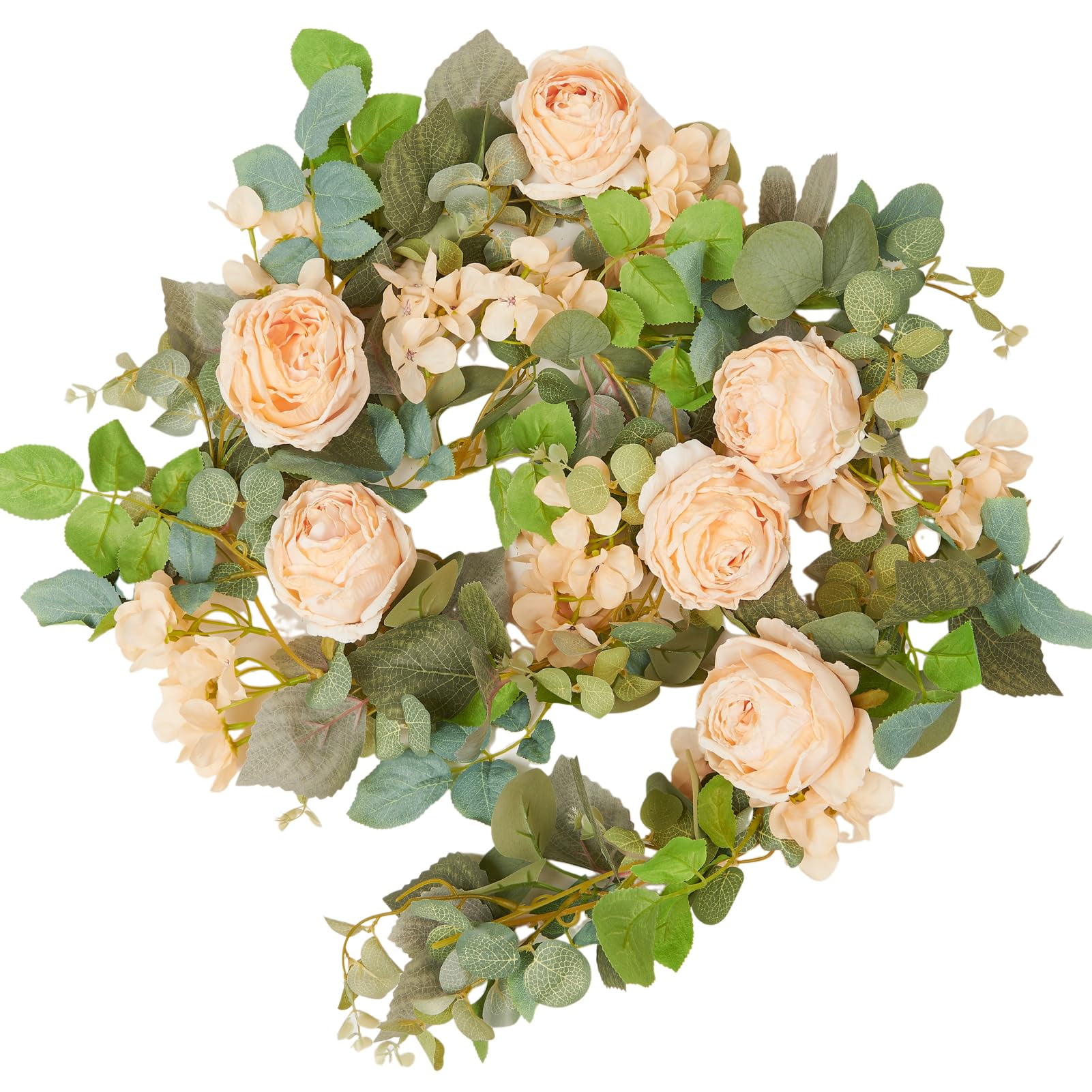 PONKING Flower Garland, Artificial Rose & Hydrangea Vines, Hanging Fake ...