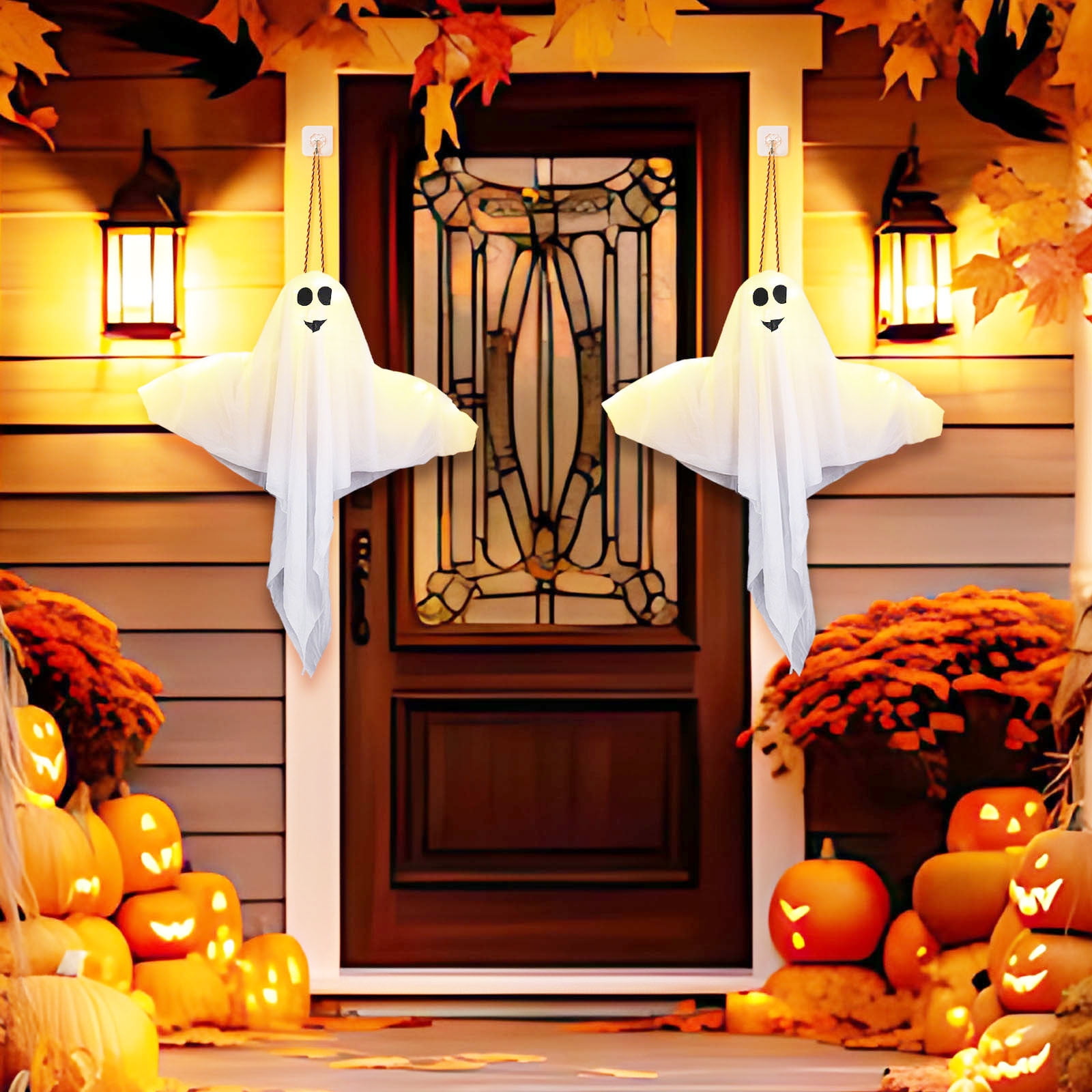 PONPRNGY 1 Pack Halloween Hanging Ghost Decorations, Halloween White ...