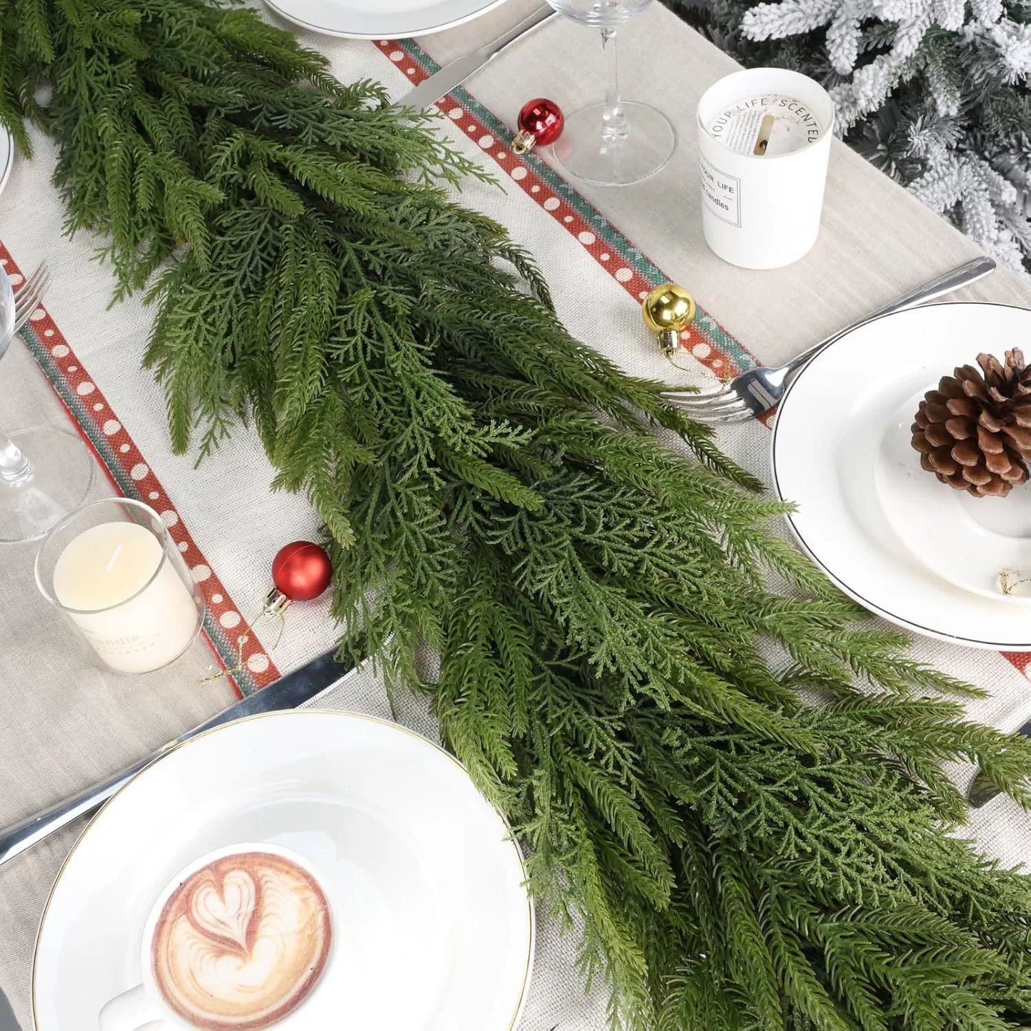 PONPRNGY 1Pc 35" Christmas Artificial Garland Fake Vines Ivy Greenery ...