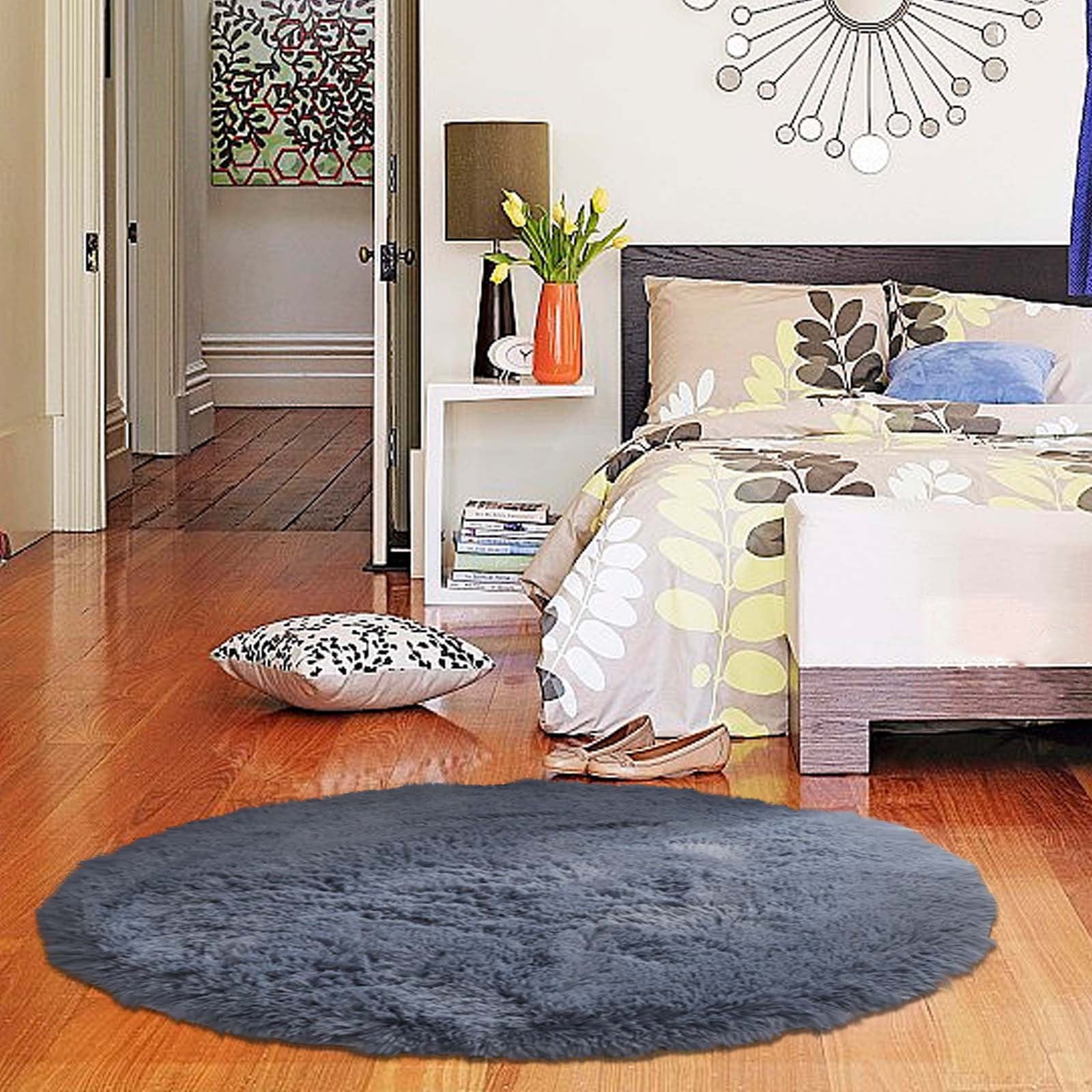 PONPRNGY 23.6" Small Round Rug for Bedroom,Tie Dyed Soft Shaggy Circle ...