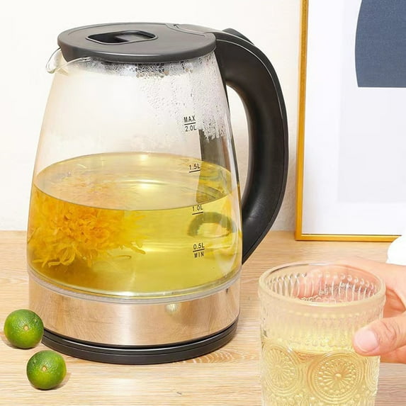 PONPRNGY Basics Glass Electric Kettle with Glass Carafe for Tea and ...