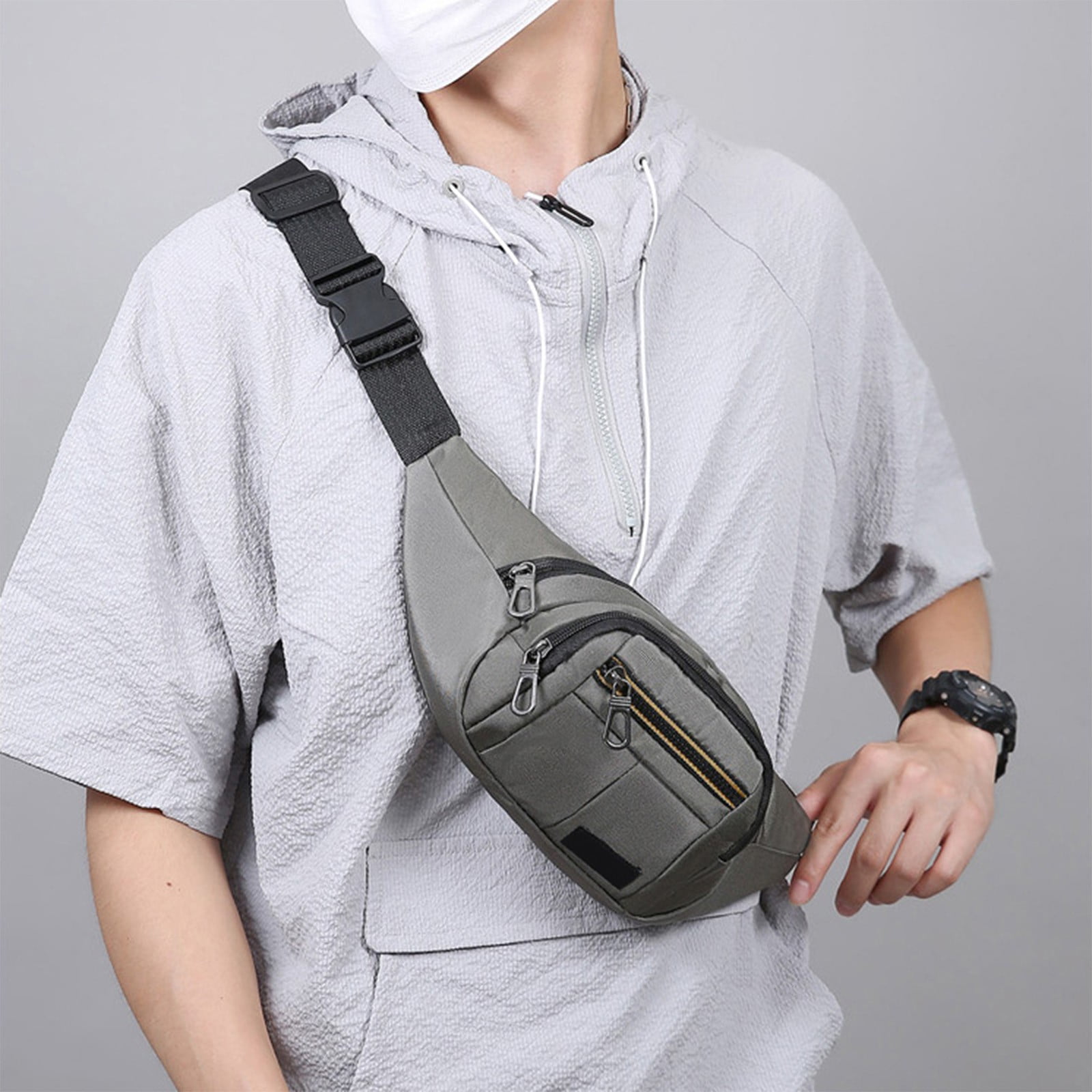 PONPRNGY Chest Bag Fabric Material Crossbody Bag Sports Chest Bag ...