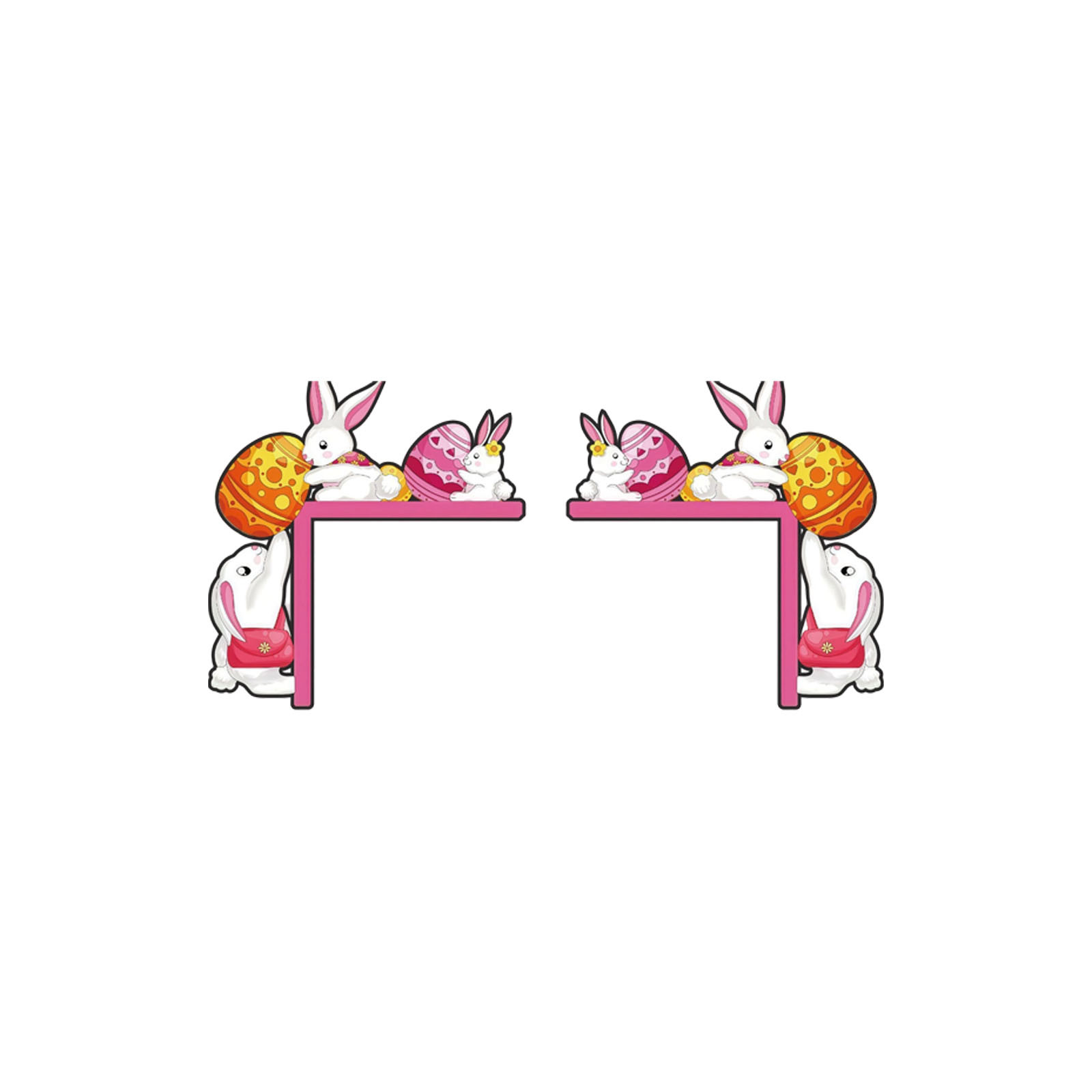 PONPRNGY Easter Door Corner Decorations Wooden Door Frame Ornament ...