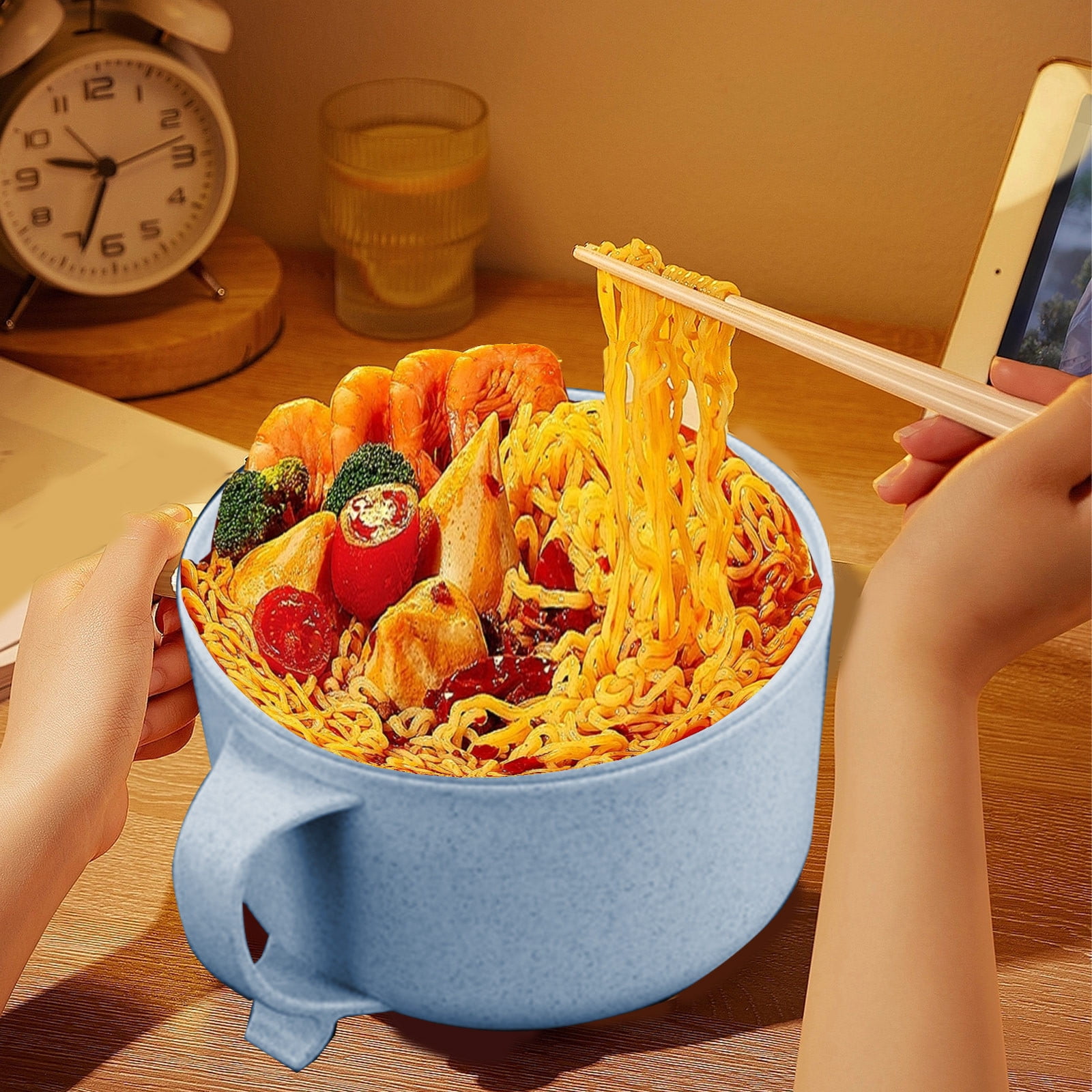 PONPRNGY Microwave Ramen Cooker, Ramen Bowl Set, Microwave Noodle Bowl ...