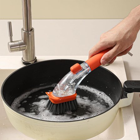 Oufan Long Handle Kitchen Dish Brush Liquid Soap Dispenser Cleaner Dish ...