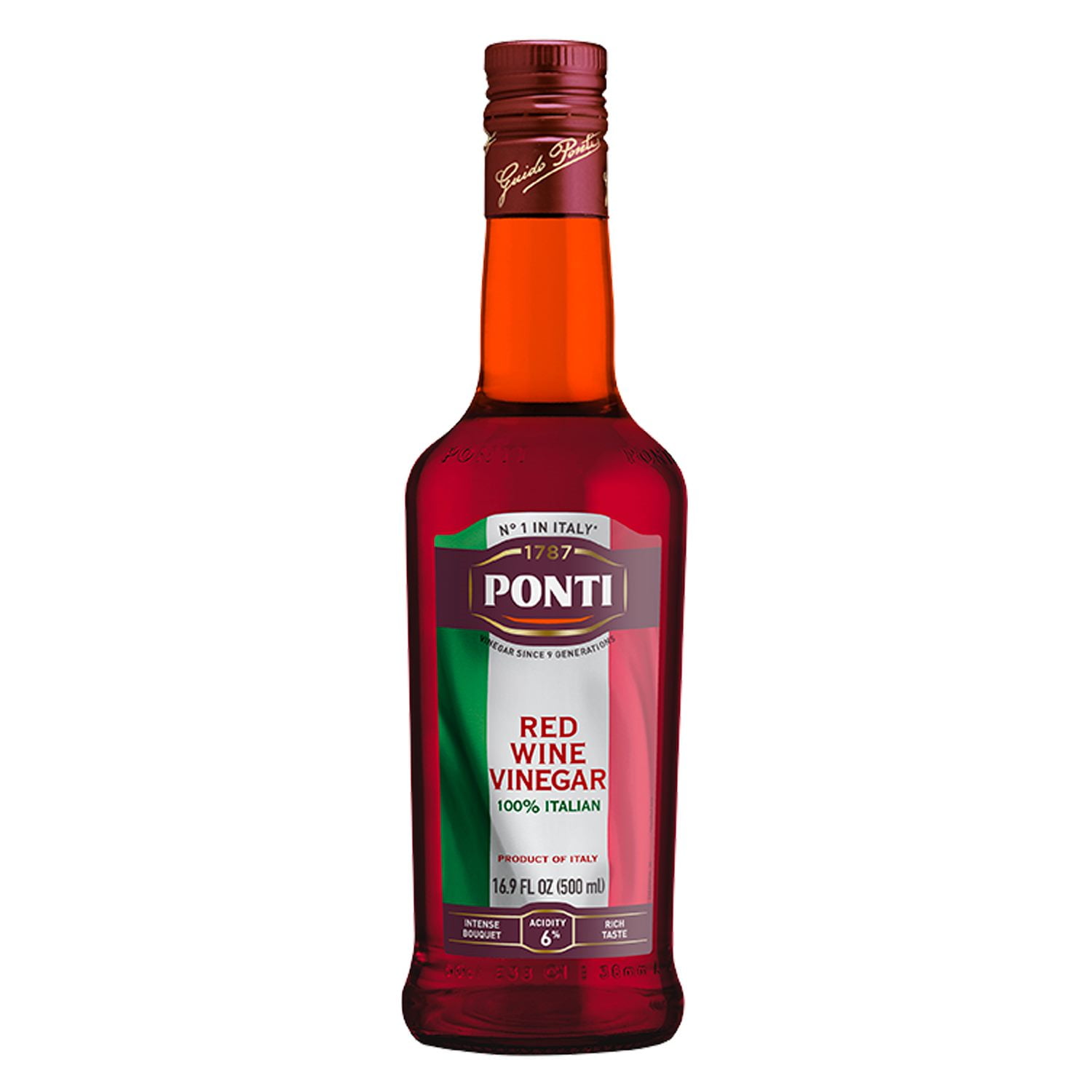 PONTI 100% Italian Red Wine Vinegar, 16.9 fl oz - Walmart.com
