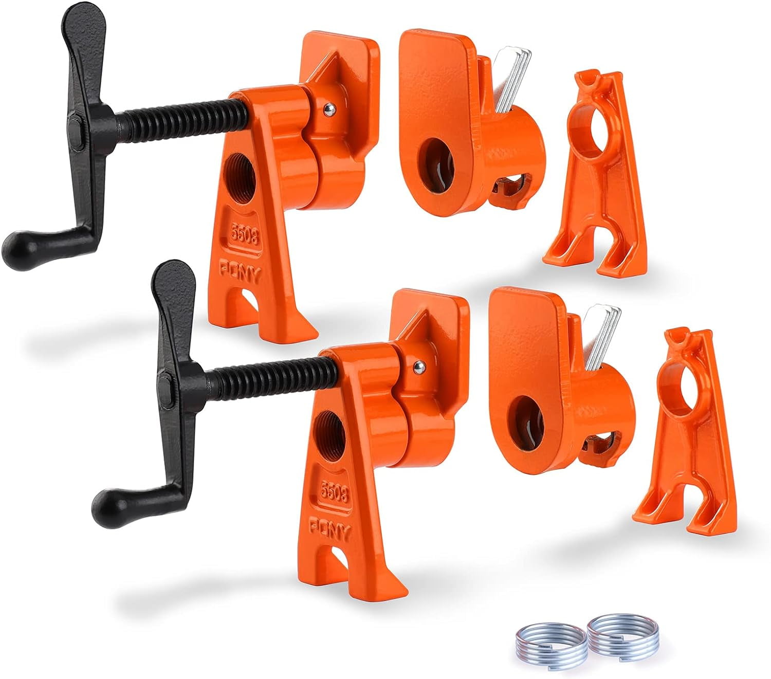 PONY PRO 2-Pack Heavy-Duty Wood Gluing Pipe Clamp Fixture for 3/4 Inch ...