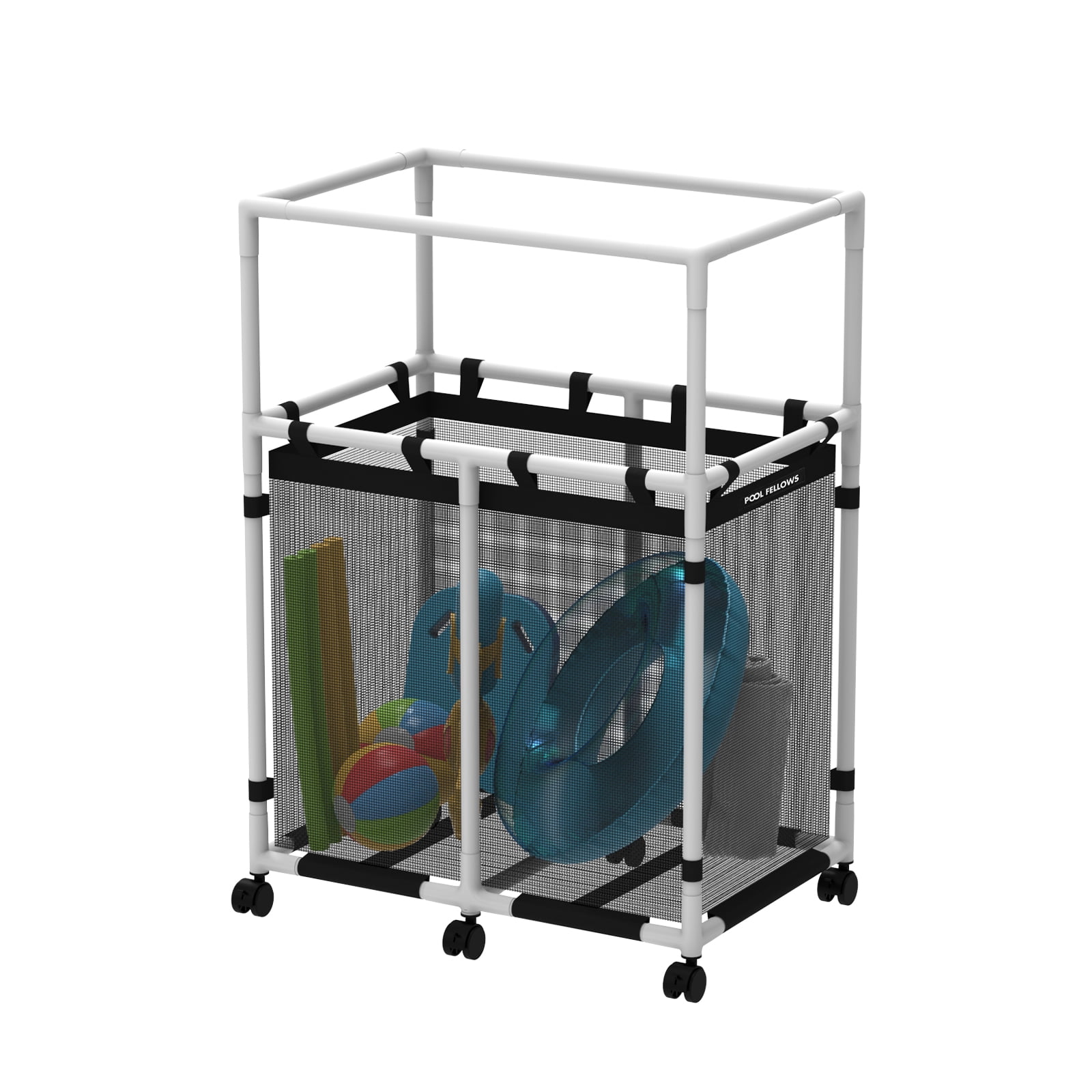 POOL FELLOWS Pool Storage Bin, 105 Gallons, Holder for Noodles, Toys ...