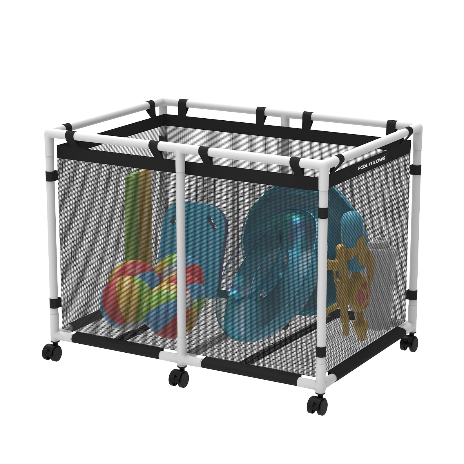 POOL FELLOWS Pool Storage Organizer Bin, Mesh Basket Organizer for ...