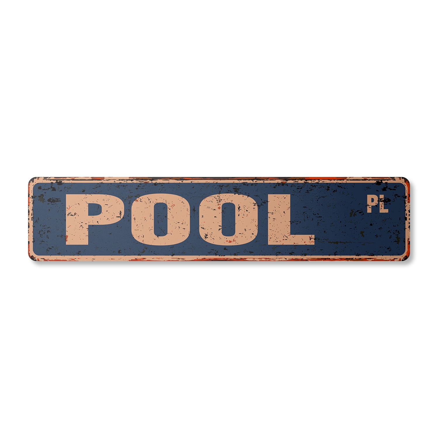 POOL Vintage Plastic Street Sign swimming table play pocket office ...