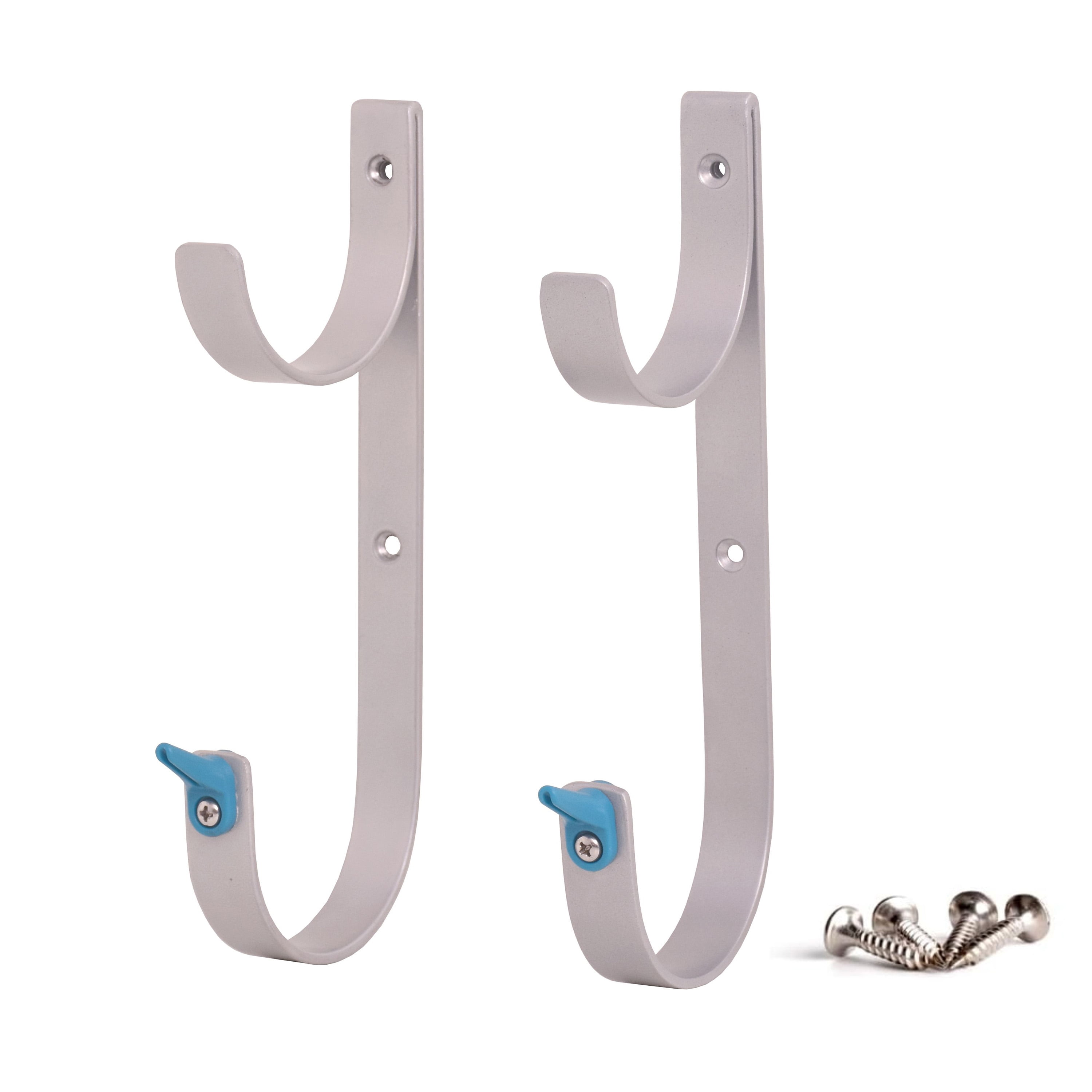 Bluescapes Set of 2 Metal Pool Accessory Hooks, Silver, 9 inch ...