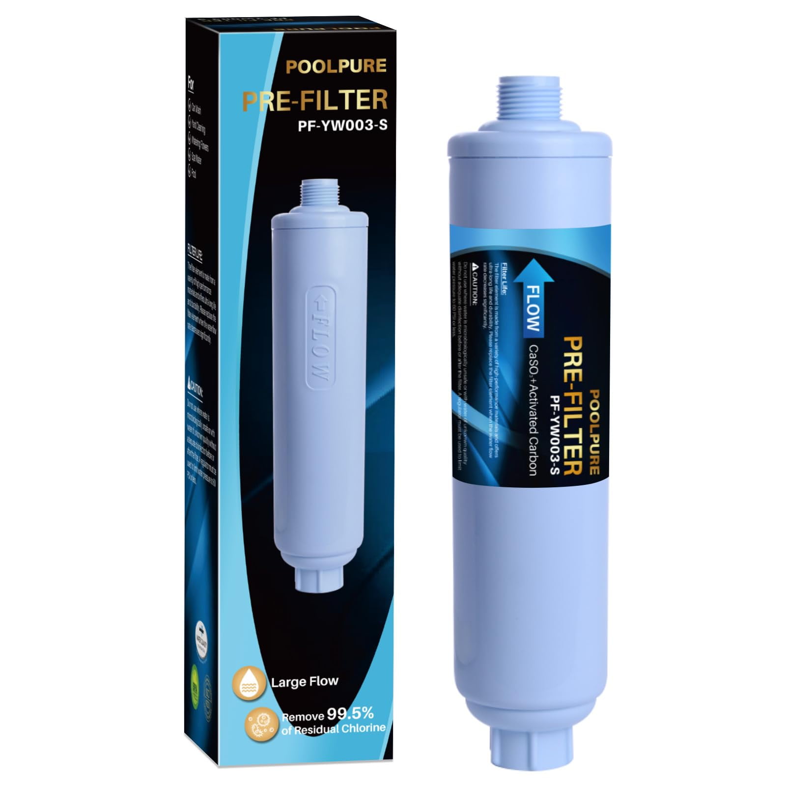 POOLPURE Garden Hose Water Filter for Filling Hot Tub, Pool, Spa ...