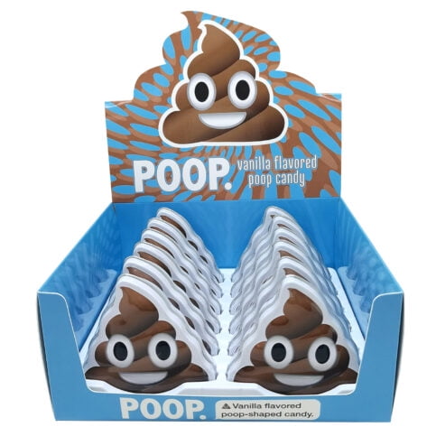 POOP Emoji Candy Tin 1 oz. vanilla-flavored Candies - 12 Count Display ...