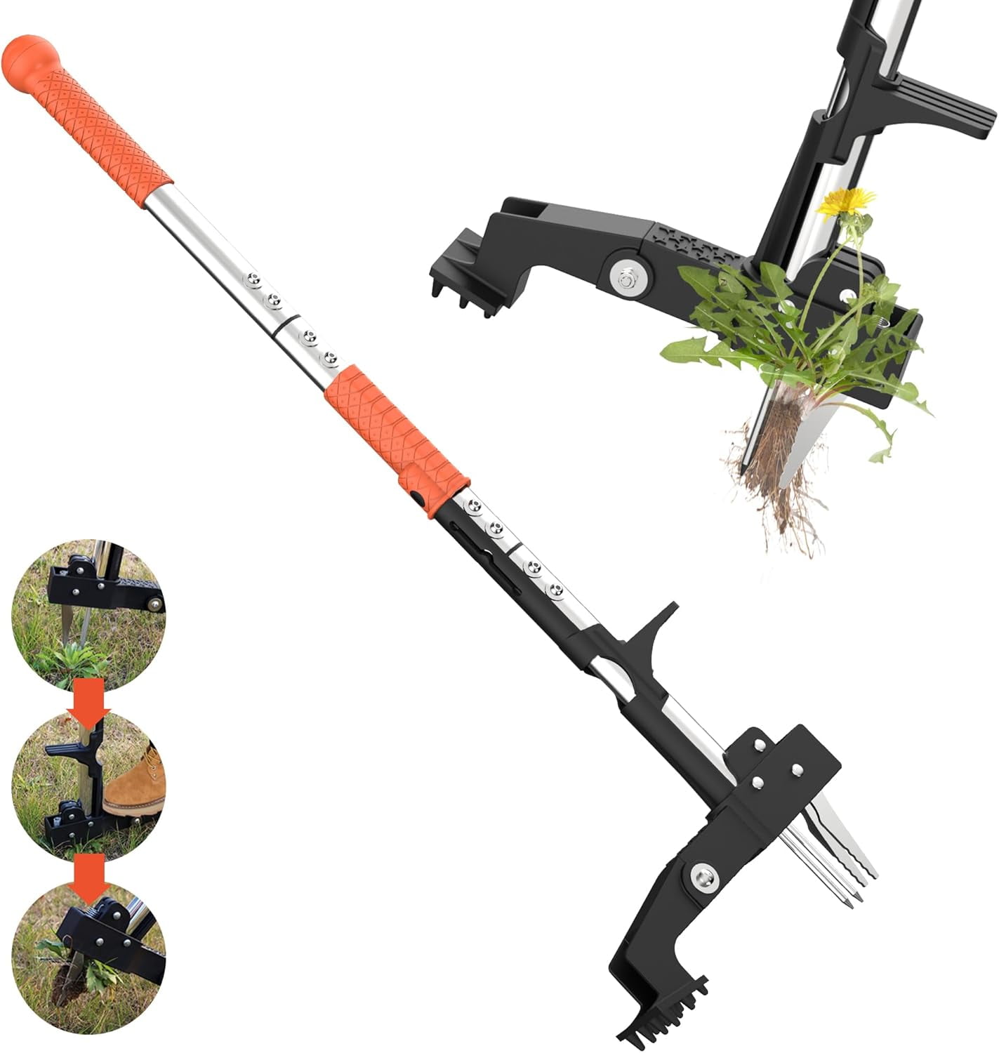 POOSIDE Weed Puller Tool, Gardening Stand-Up Weeder Puller with ...