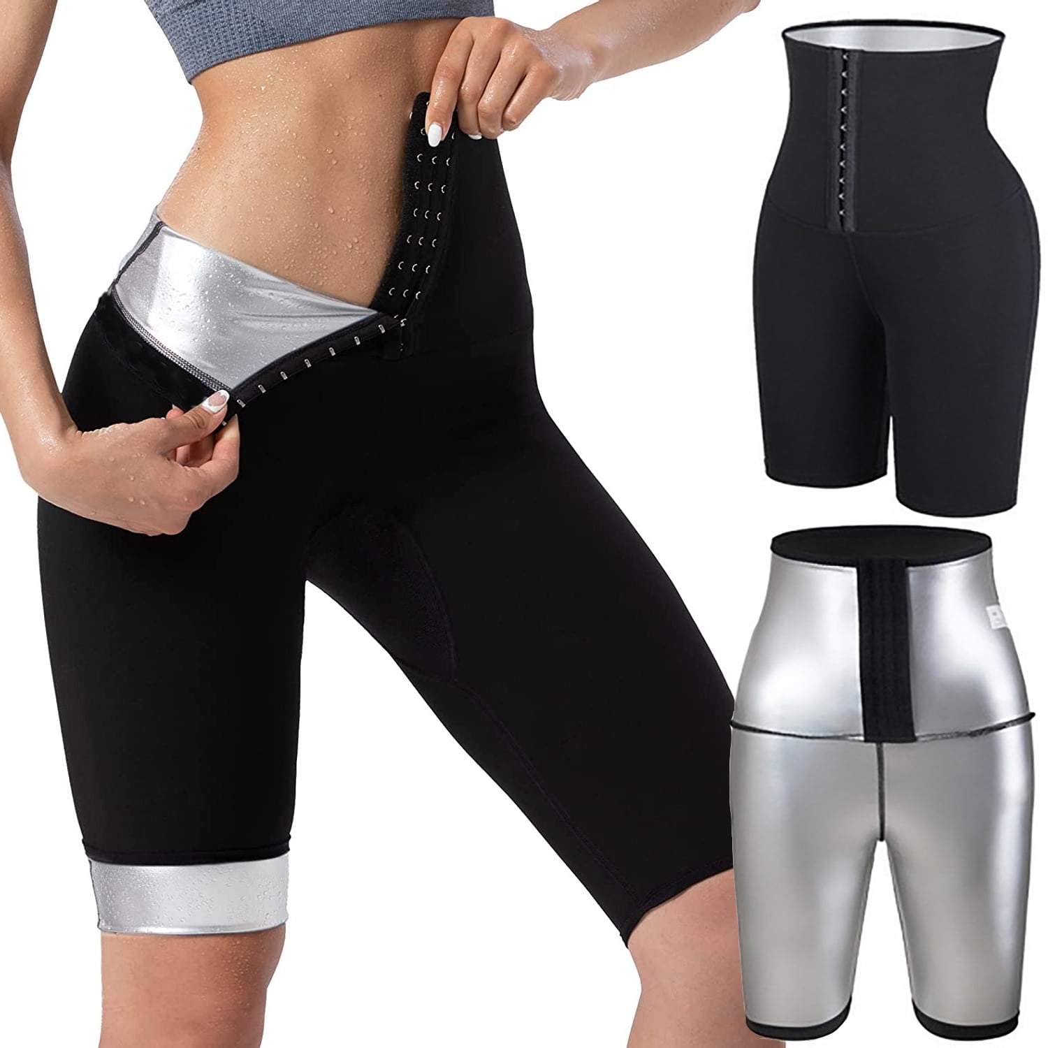 POP CLOSETS High Waisted Tummy Control Leggings Sauna Shaper Sweat ...