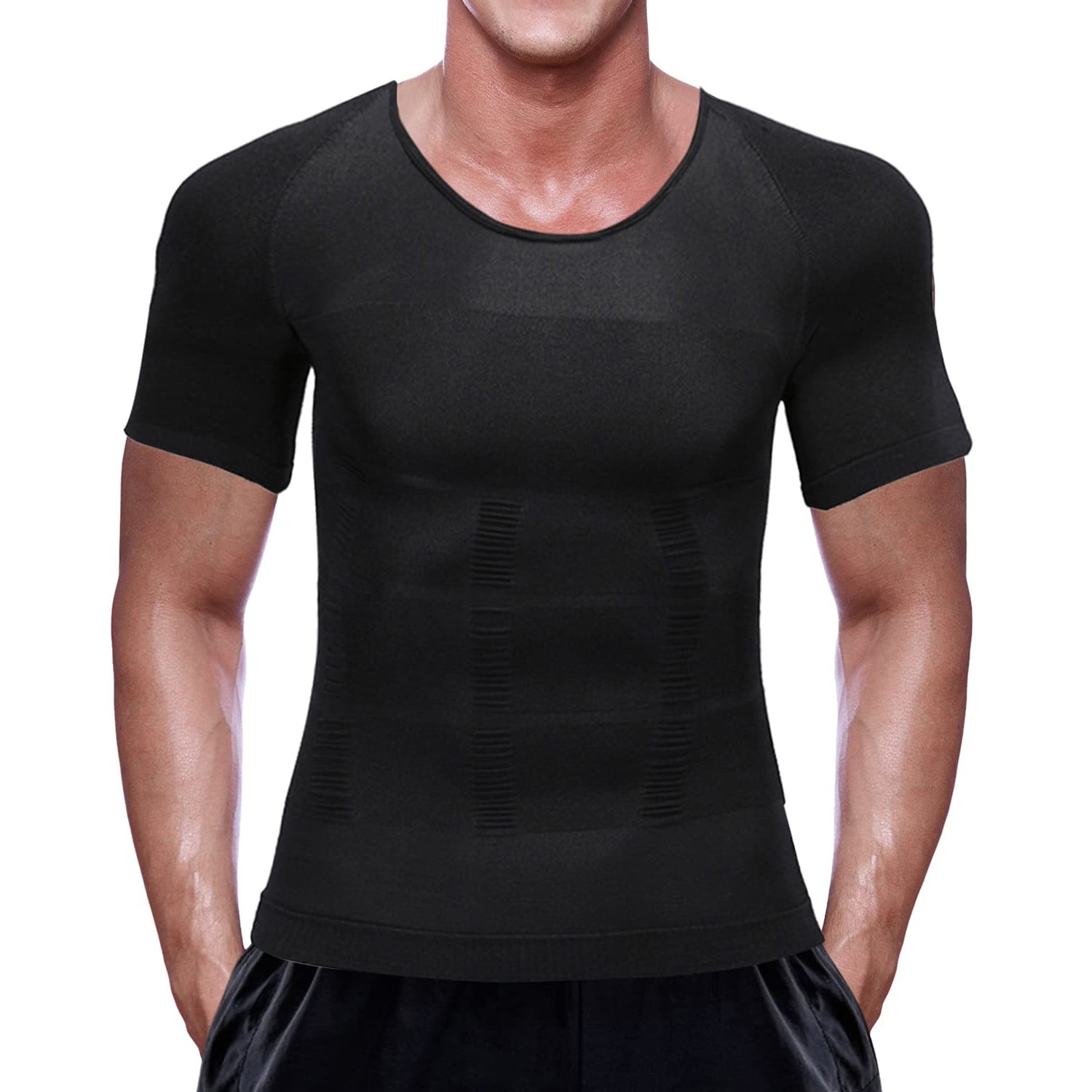 POP CLOSETS Second Skin Men's Shaper Cooling T-Shirt, Compression Top ...
