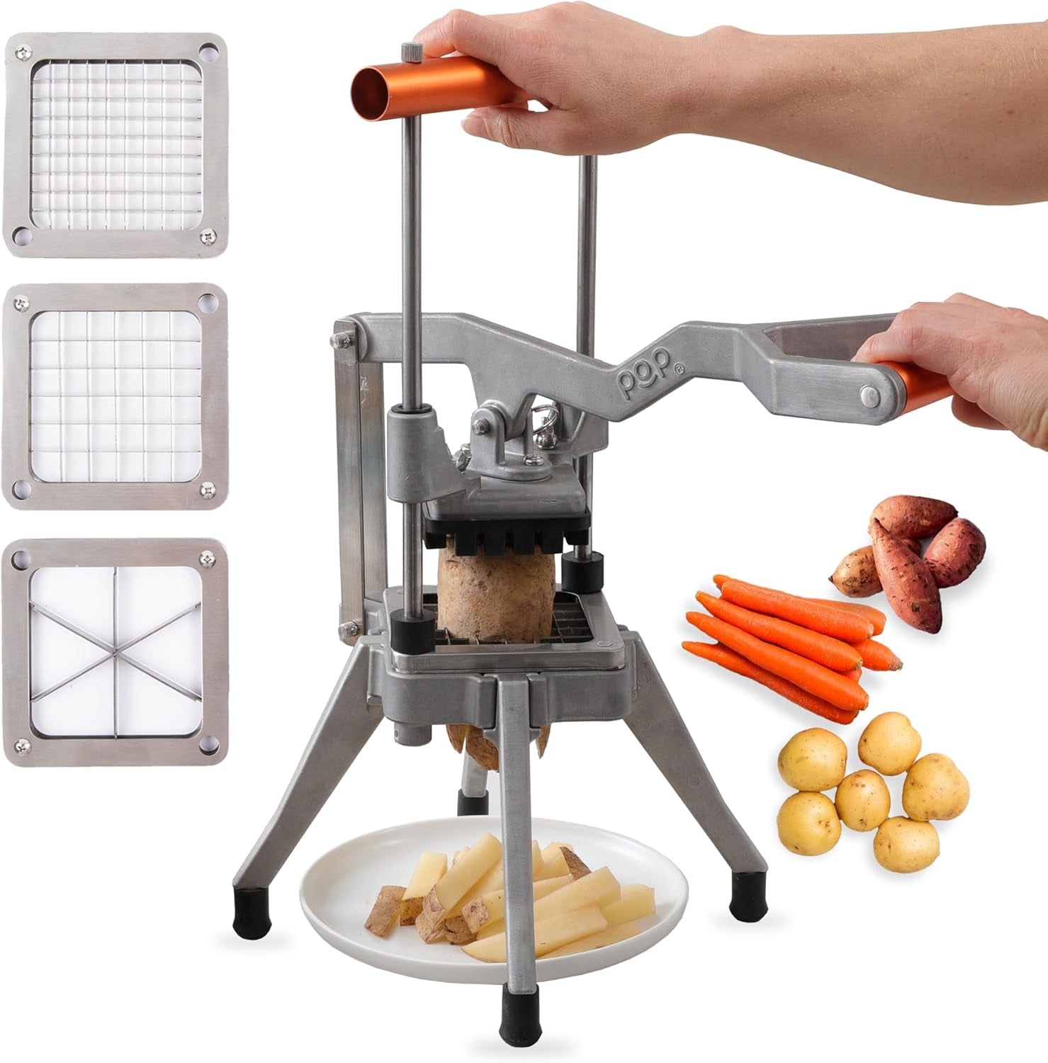 POP Commercial Grade French Fry Cutter Stainless Steel Vegetable and ...
