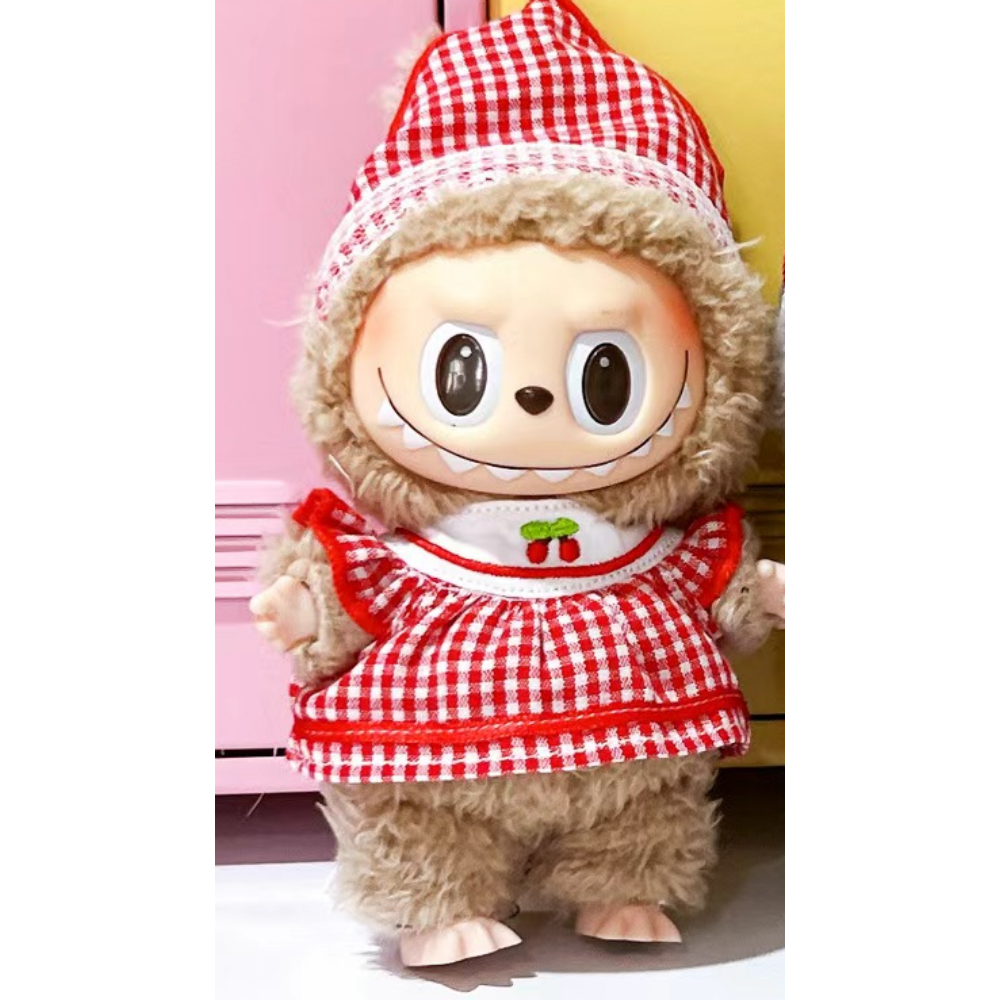 POP MART LABUBU Monster Plush Doll Costume Headband + Cute Dress Set ...