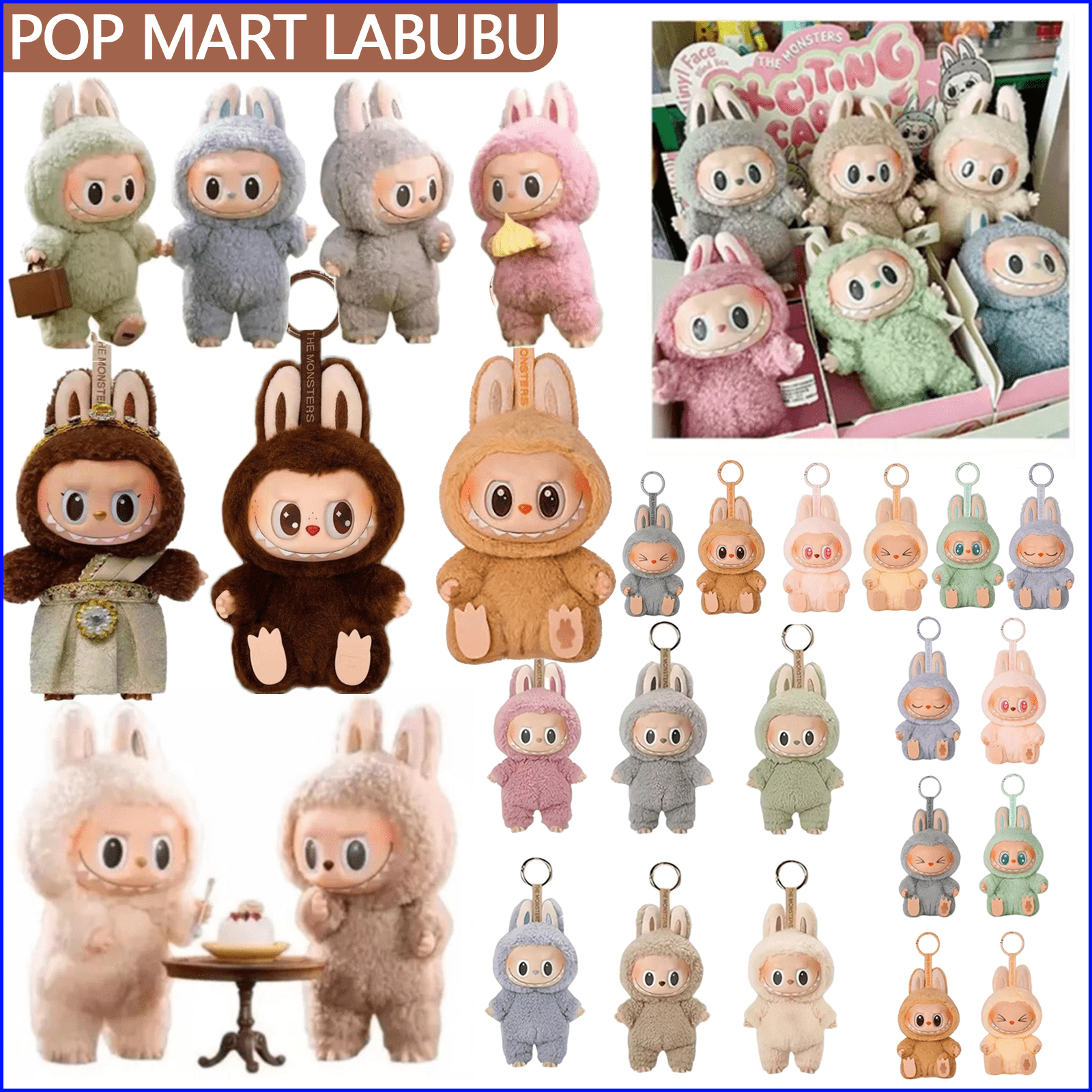 POP MART LABUBU The Monsters Exciting Macaron Plush Plush Doll Green ...