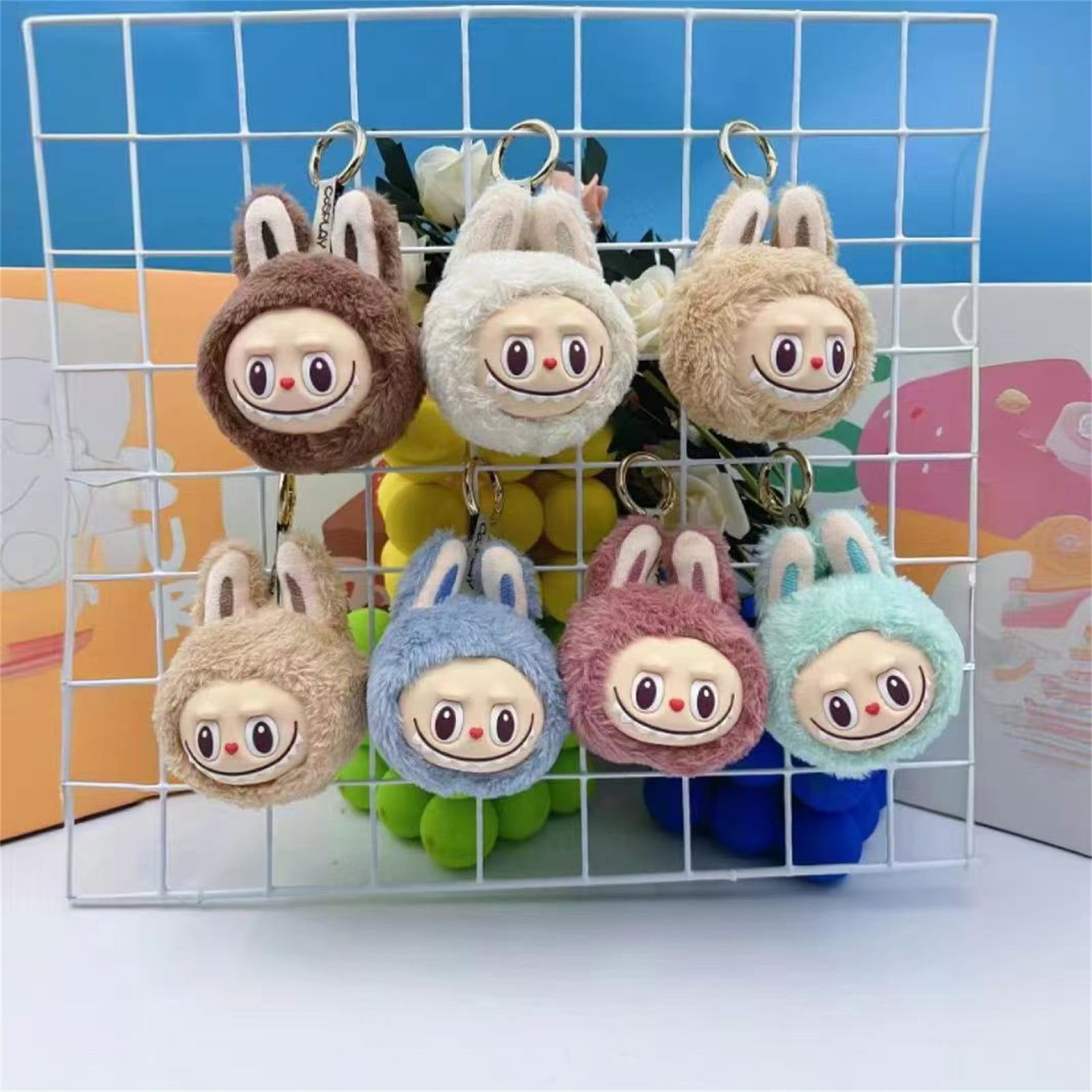 POP MART The Monsters LABUBU Keychain, LABUBU Furry Plush Dolls ...