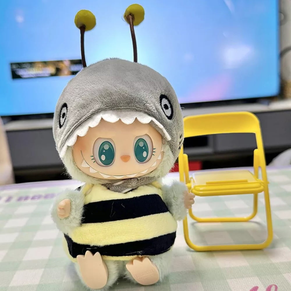 POP MART The Monsters Labubu Have A Seat Doll Series Shark and Elk Suit ...
