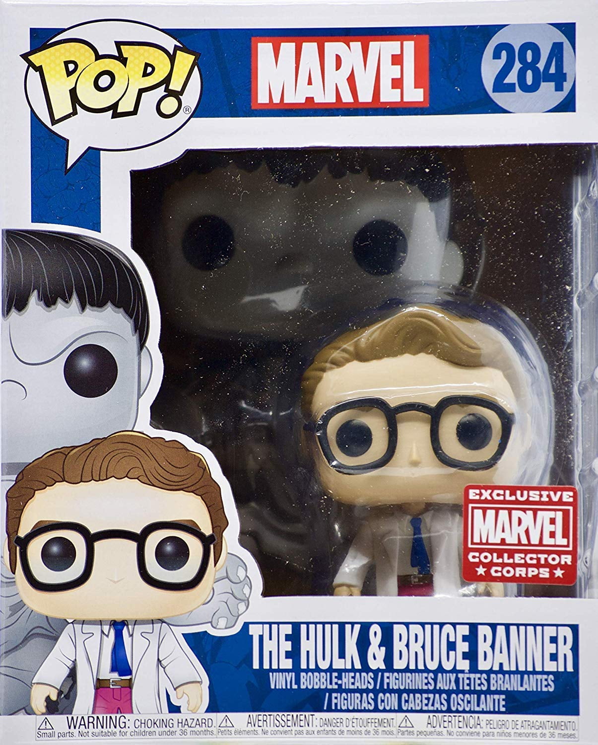 POP! Marvel #284 The Hulk and Bruce Banner Exclusive 6" Collector Corps ...