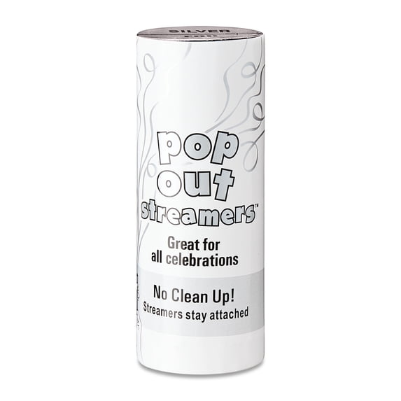 Way To Celebrate Silver Pop-Out Streamers, 14 Count, Elegant Silver ...