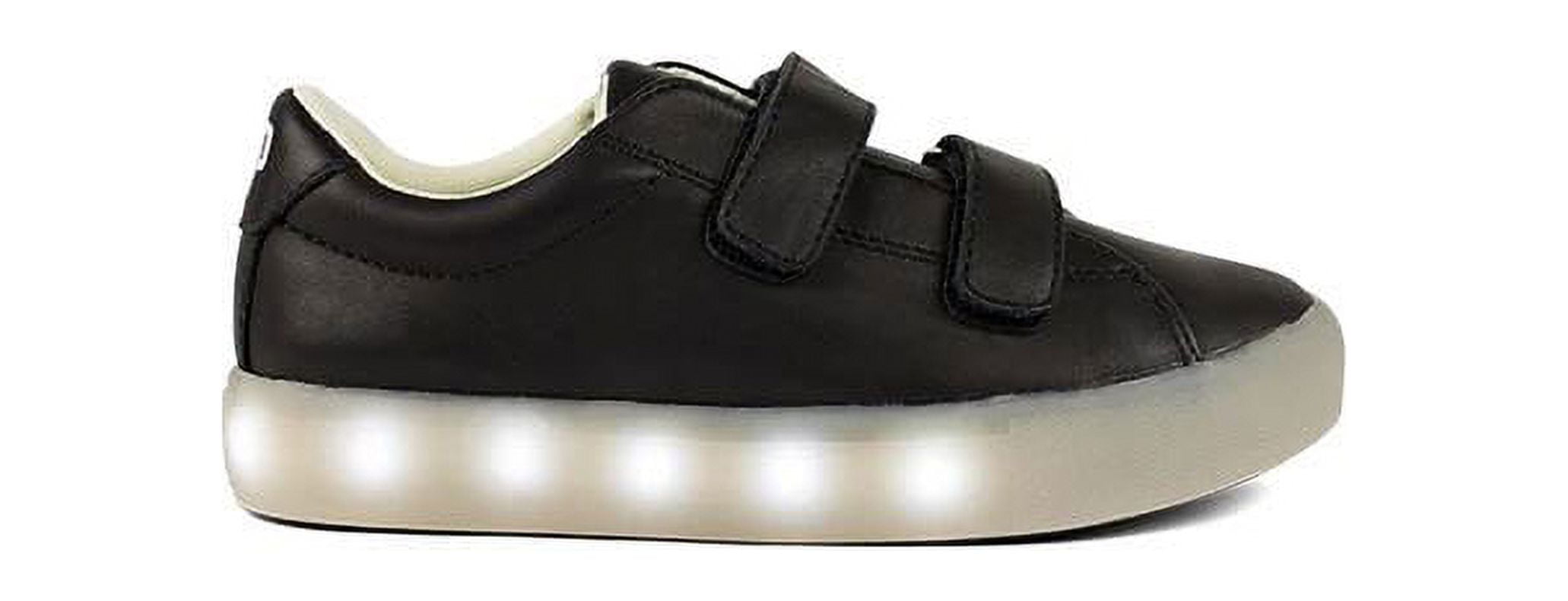 POP SHOES Big Kid's Holiday Velcro Light Up Sneakers, Black, 4 ...