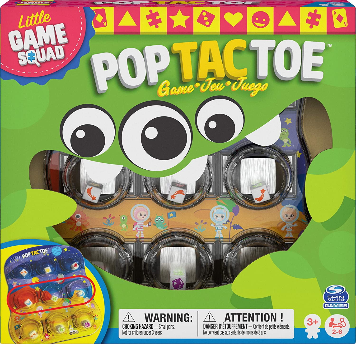 Spin Master Games Pop Tac Toe Popper Board Game, New, 2021 Edition ...