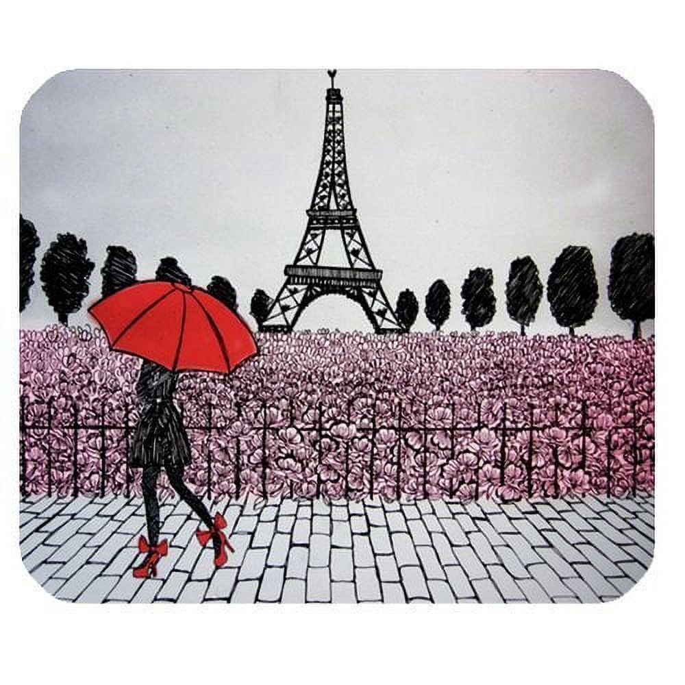 POPCreation Pencil Skecth Style Eiffel Tower and Woman with Red Mouse ...