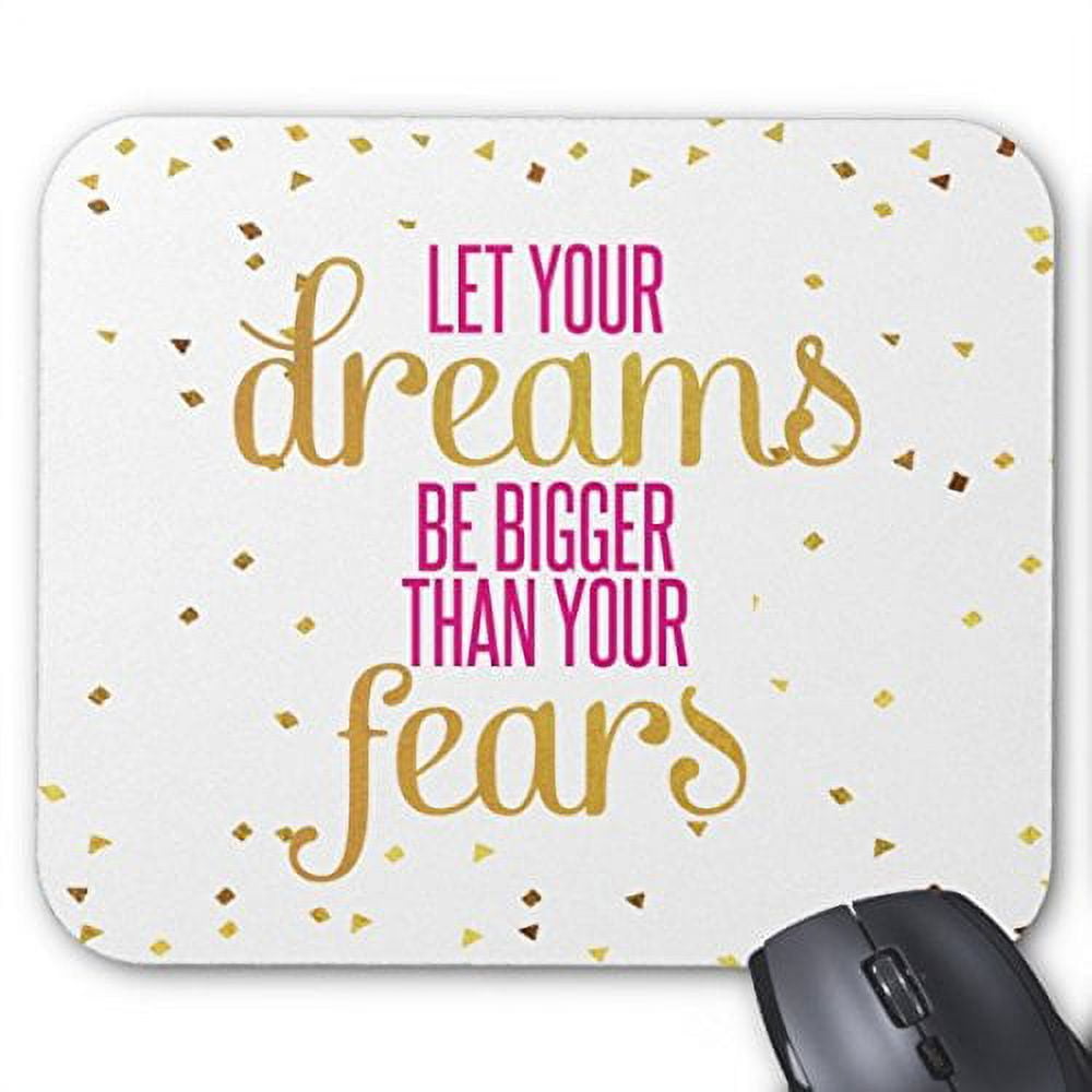POPCreation Pink And Gold Dreams Inspirational Quote Mouse pads Gaming ...