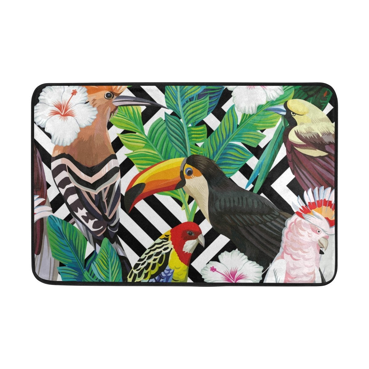 POPCreation Tropical Bird Toucan Parrot Non-Slip Floor Mat Doormats for ...