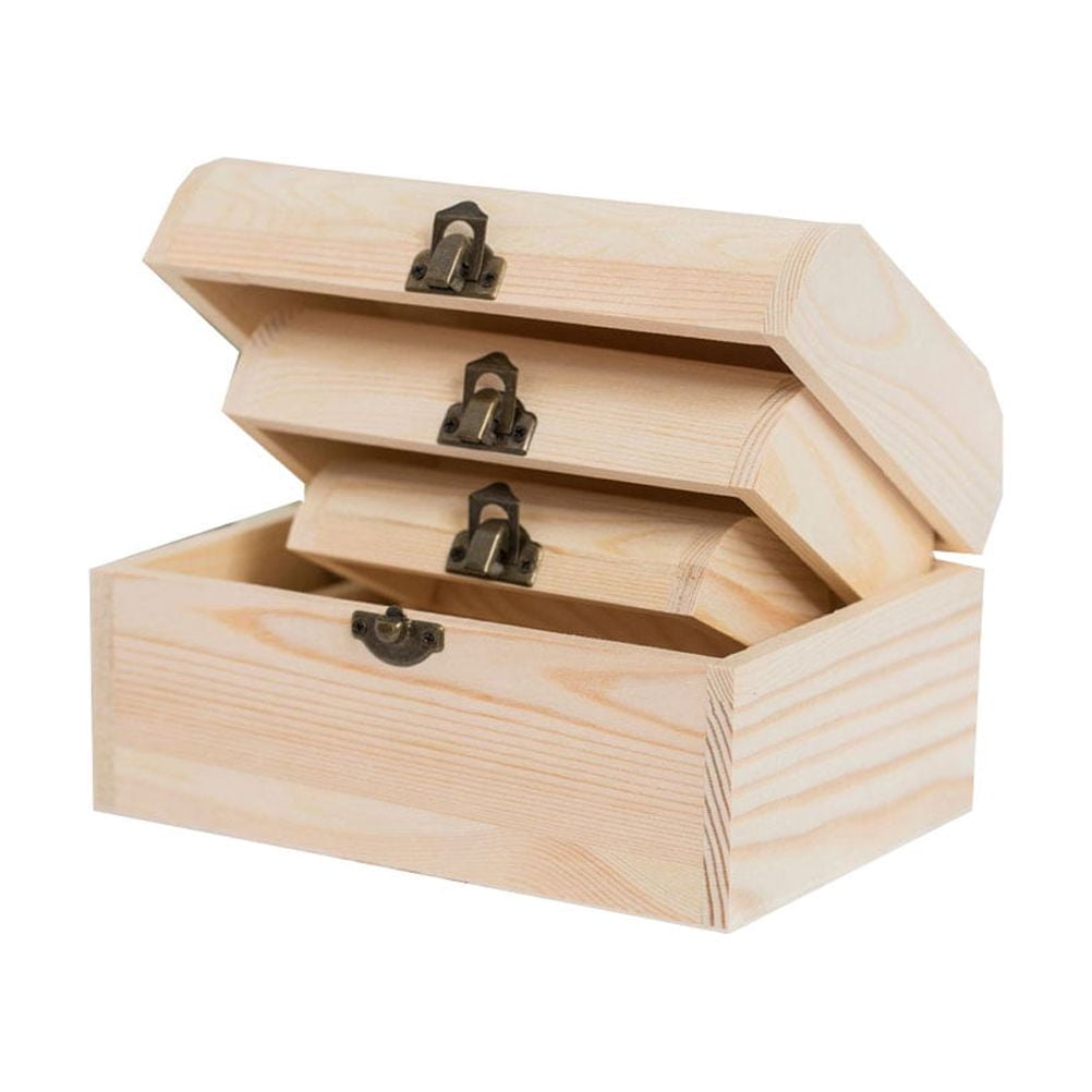 POPETPOP 1 Set/3 Pcs Arched Unfinished Wooden Case Creative Multi ...