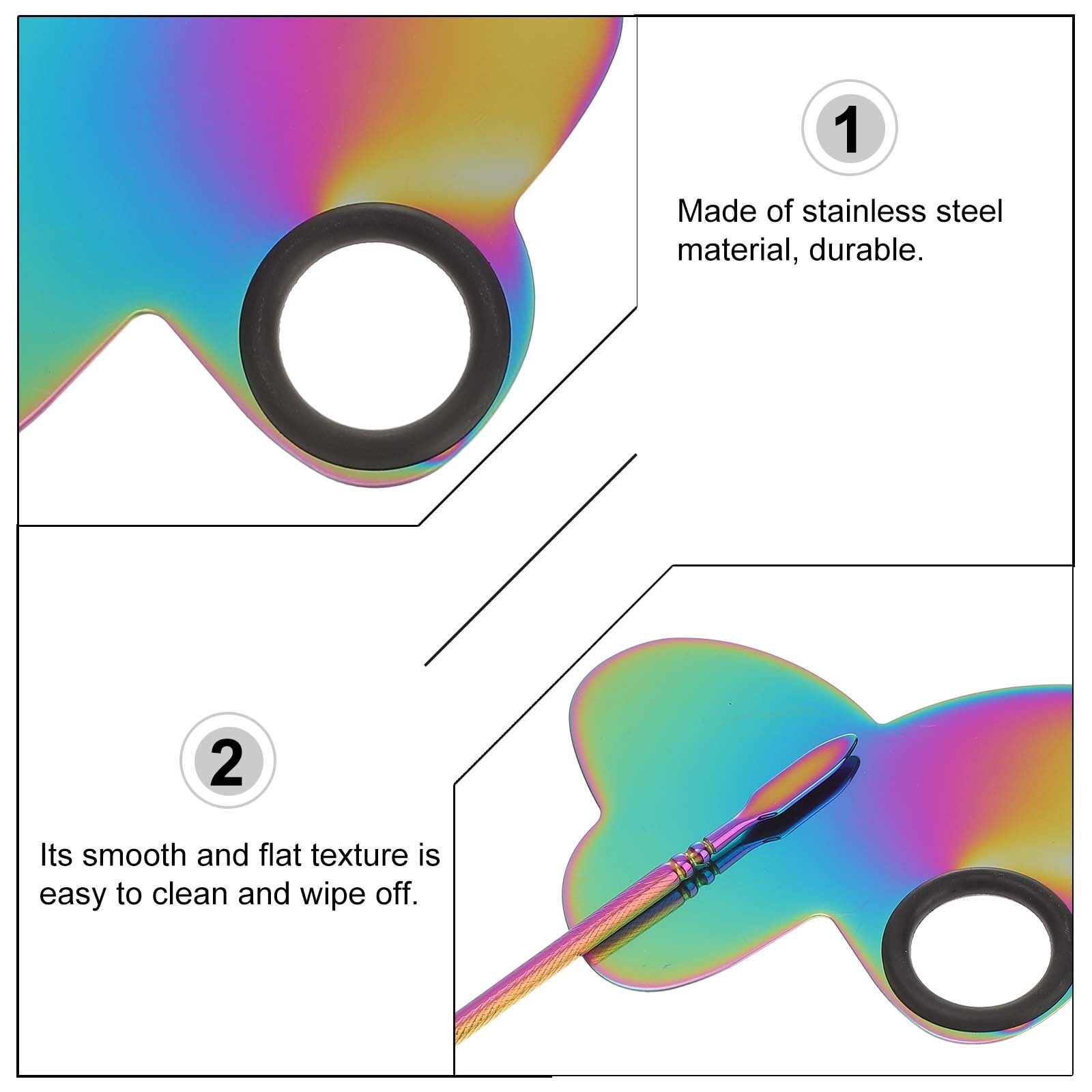 POPETPOP 1 Set Makeup Palettes Spatulas Stainless Steel Nail Color ...