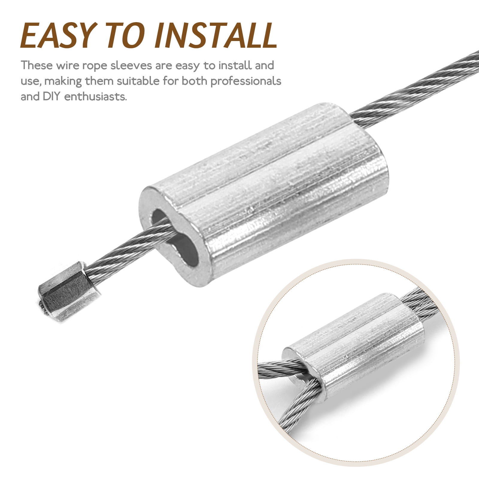 Wire Clamp UUYYEO 20 Sets Metal Wire Rope Clips Clamps Cable Crimping ...