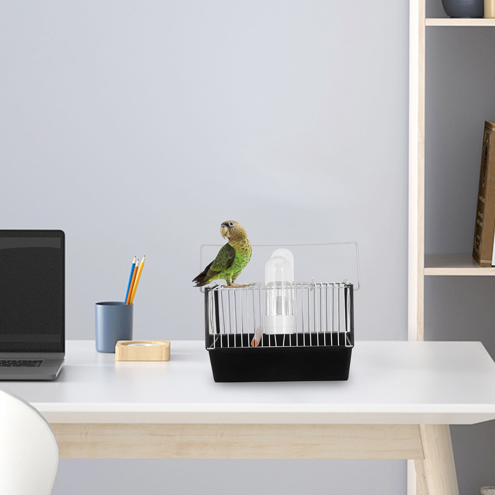 POPETPOP 1Pack Parrot Cage for Small Animals in Portable Black Material ...