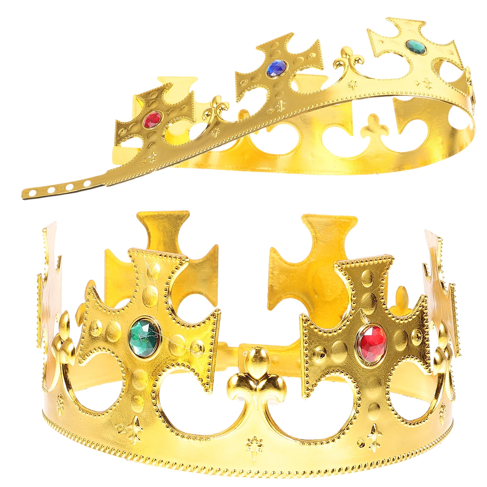 POPETPOP 2 Pcs Halloween Party Golden King Crown Plastic Plating Queen ...