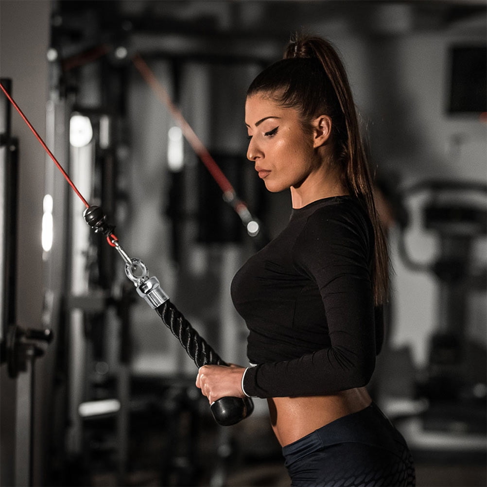 POPETPOP 2 Pcs Triceps Rope Single Grip Pull Down Bicep Rope Exercises ...